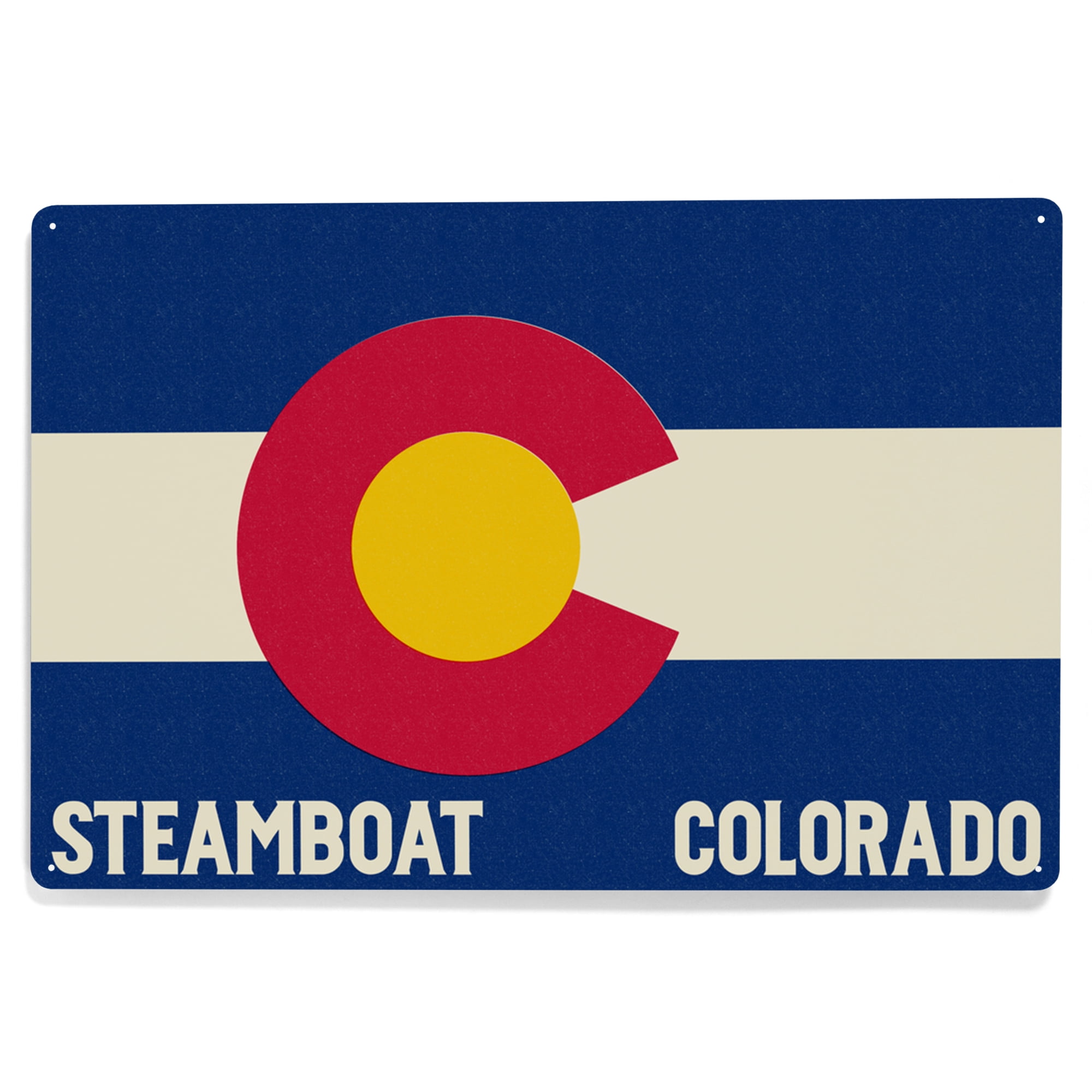 Steamboat, Colorado, Colorado State Flag (12x18 Aluminum Art, Indoor ...