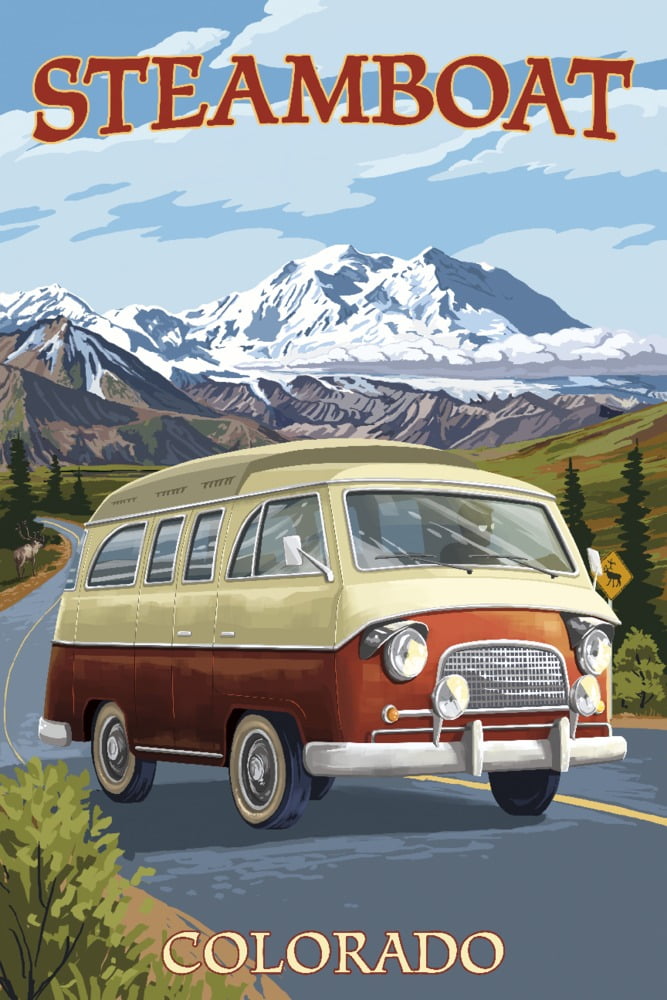 Steamboat, Colorado, LP Camper Van Mountain Drive (24x36 Giclee Gallery ...