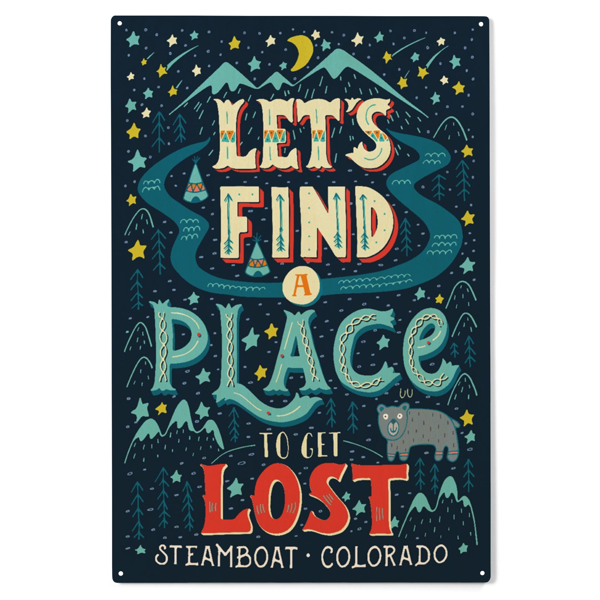 Steamboat, Colorado, Lets Find a Place to Get Lost Birch Wood Wall Sign ...
