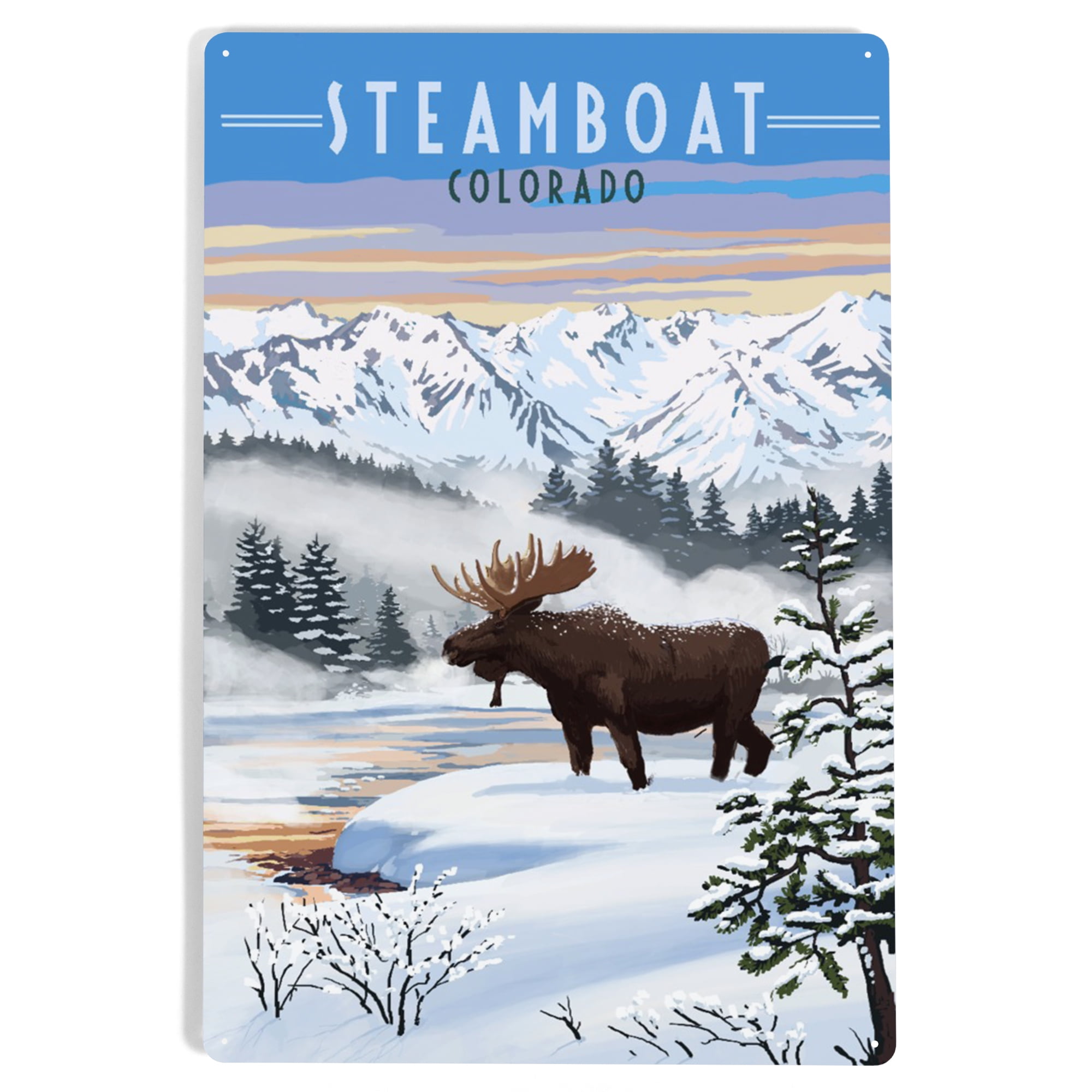 Steamboat, Colorado, Moose, Winter Scene (12x18 Aluminum Art, Indoor ...