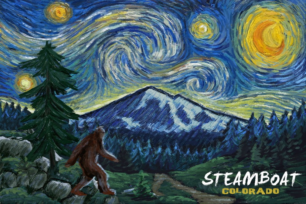 Steamboat, Colorado, San Juan Sasquatch, Starry Night (24x36 Giclee ...