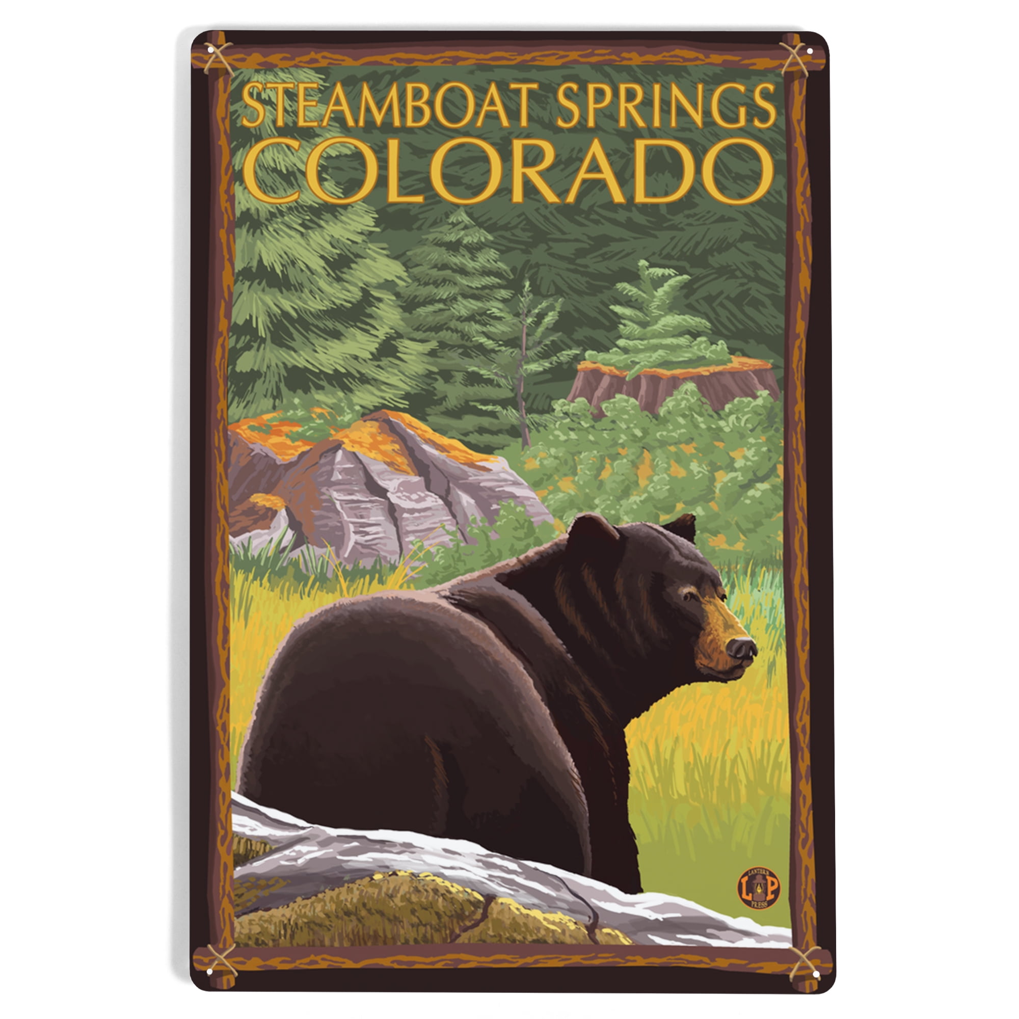 Steamboat Springs, Colorado, Bear in Forest (12x18 Aluminum Art, Indoor ...