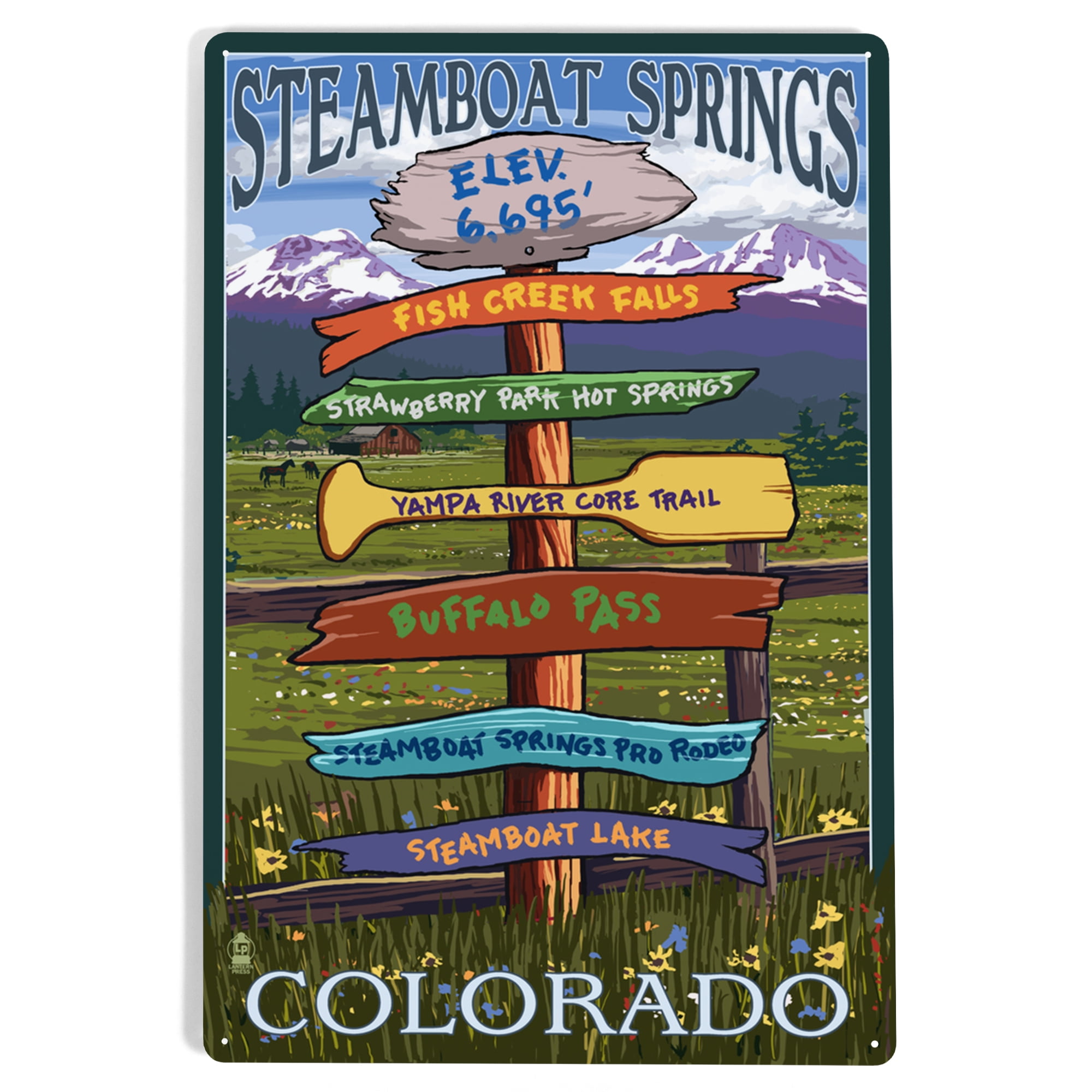 Steamboat Springs, Colorado, Destinations Sign (12x18 Aluminum Art ...
