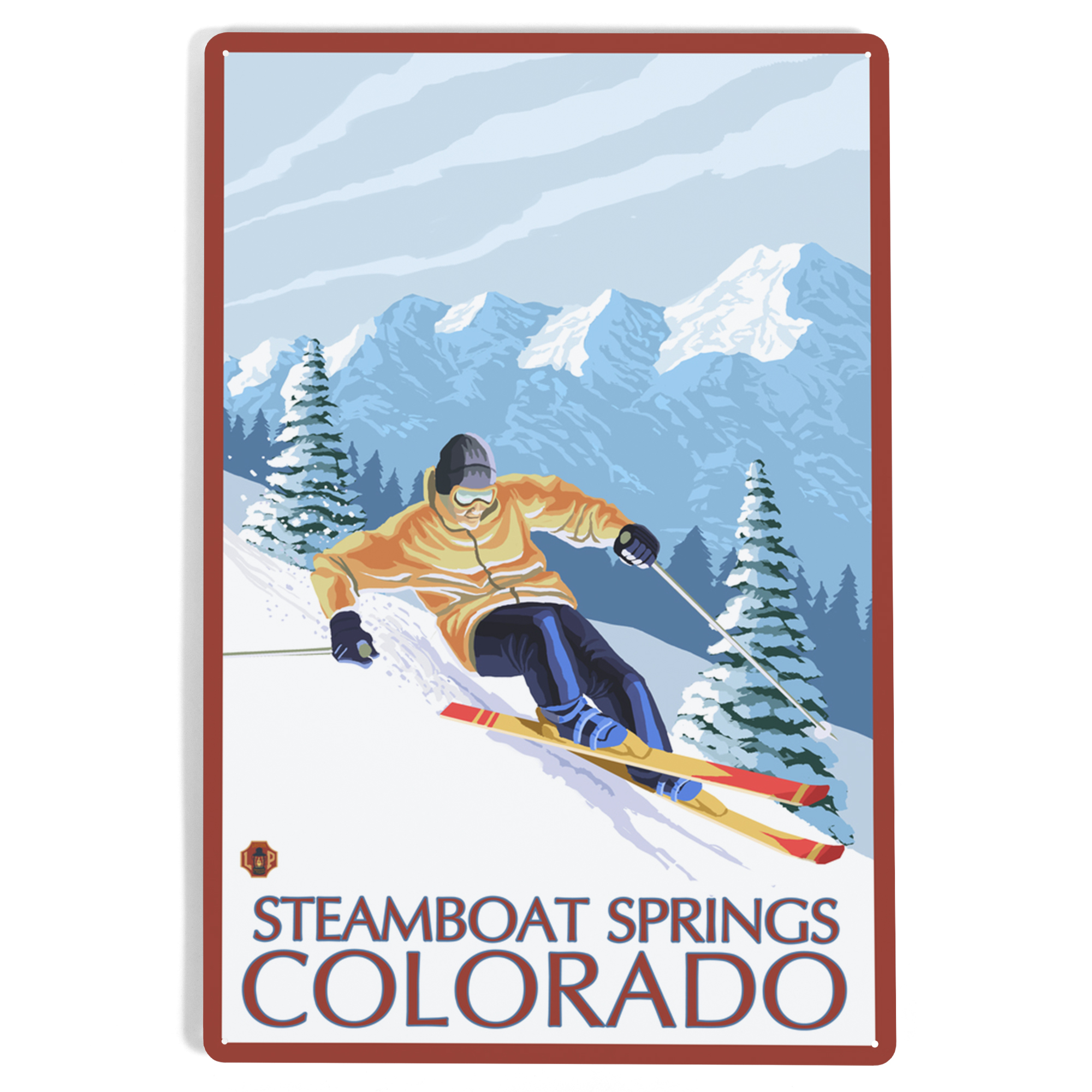 Steamboat Springs, Colorado, Downhill Skier (12x18 Aluminum Art, Indoor ...