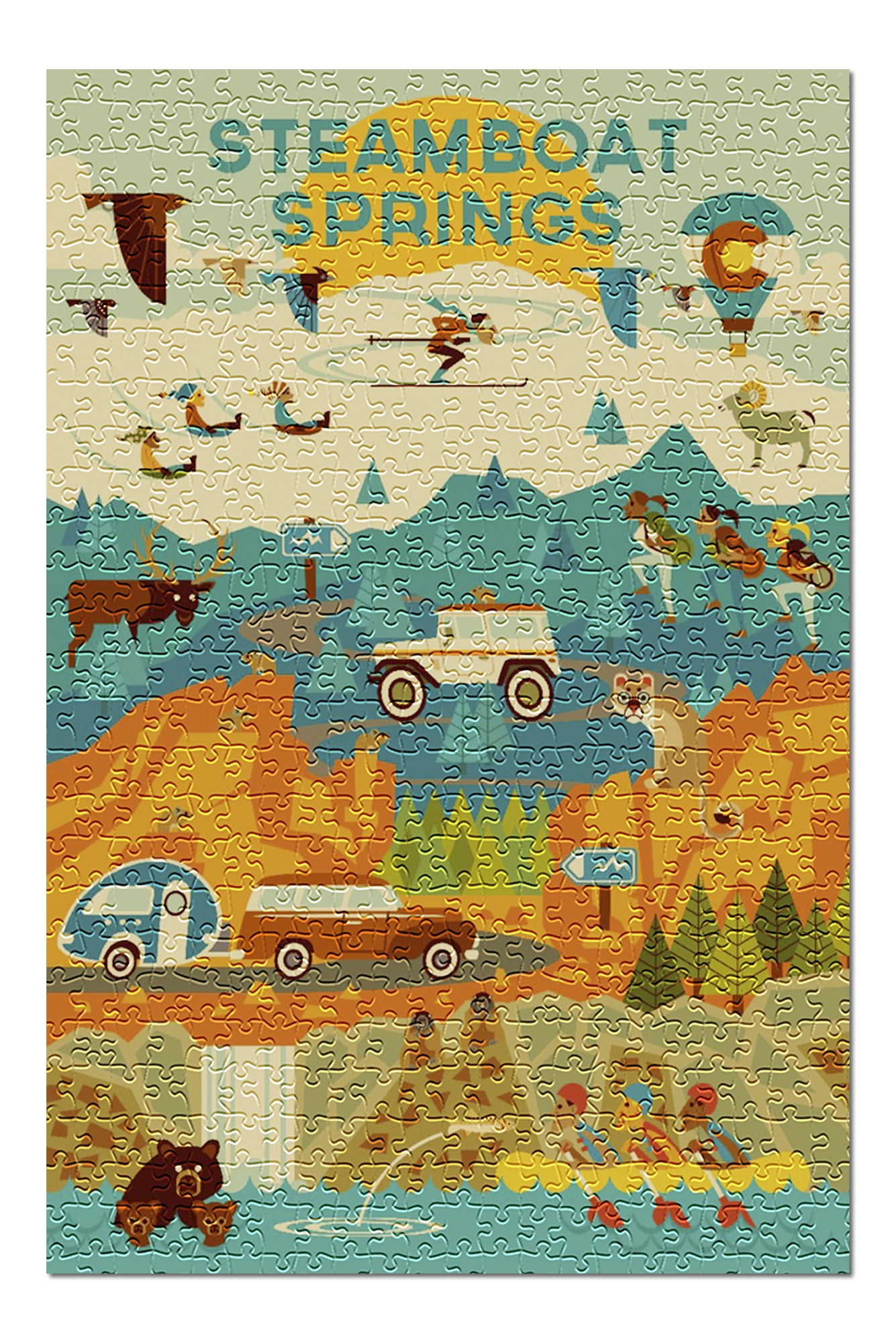 Steamboat Springs, Colorado, Geometric (19x27 inches, Premium 500 Piece ...
