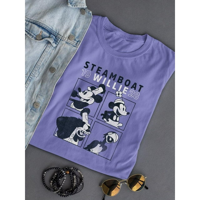 Steamboat Willie Characters T-shirt Color Women's -SmartPrintsInk ...