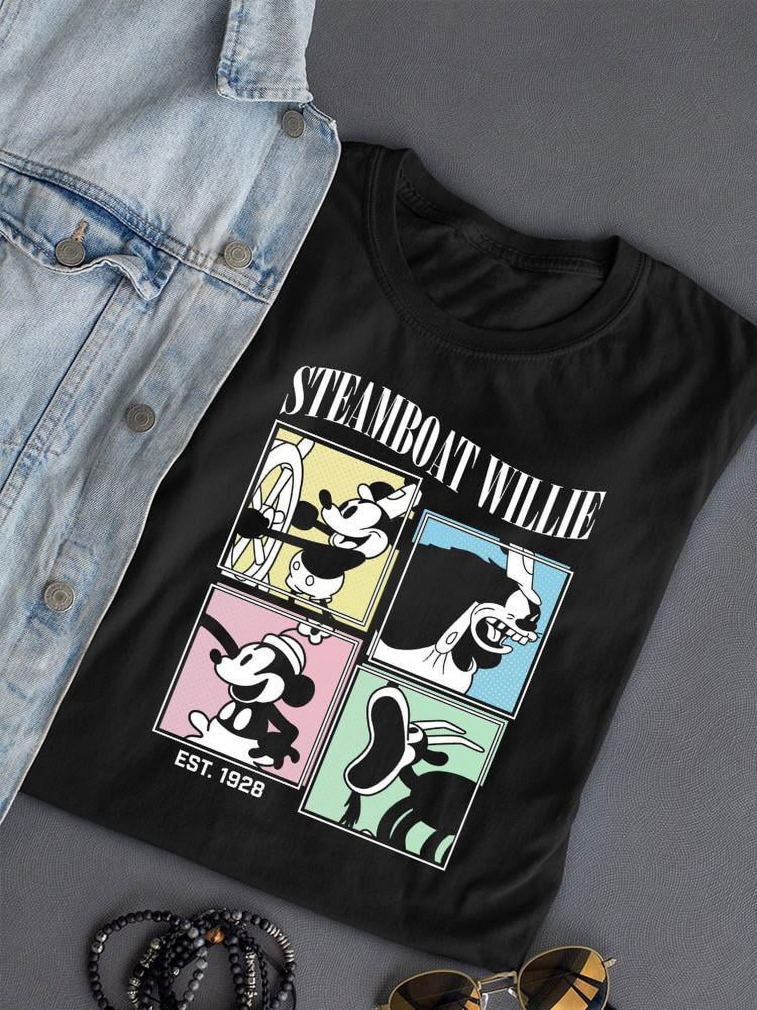Steamboat Willie Crew T-shirt Women's -SmartPrintsInk Designs - Walmart.com