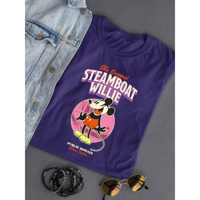 Steamboat Willie Japanese T-shirt Color Women's -SmartPrintsInk Designs ...