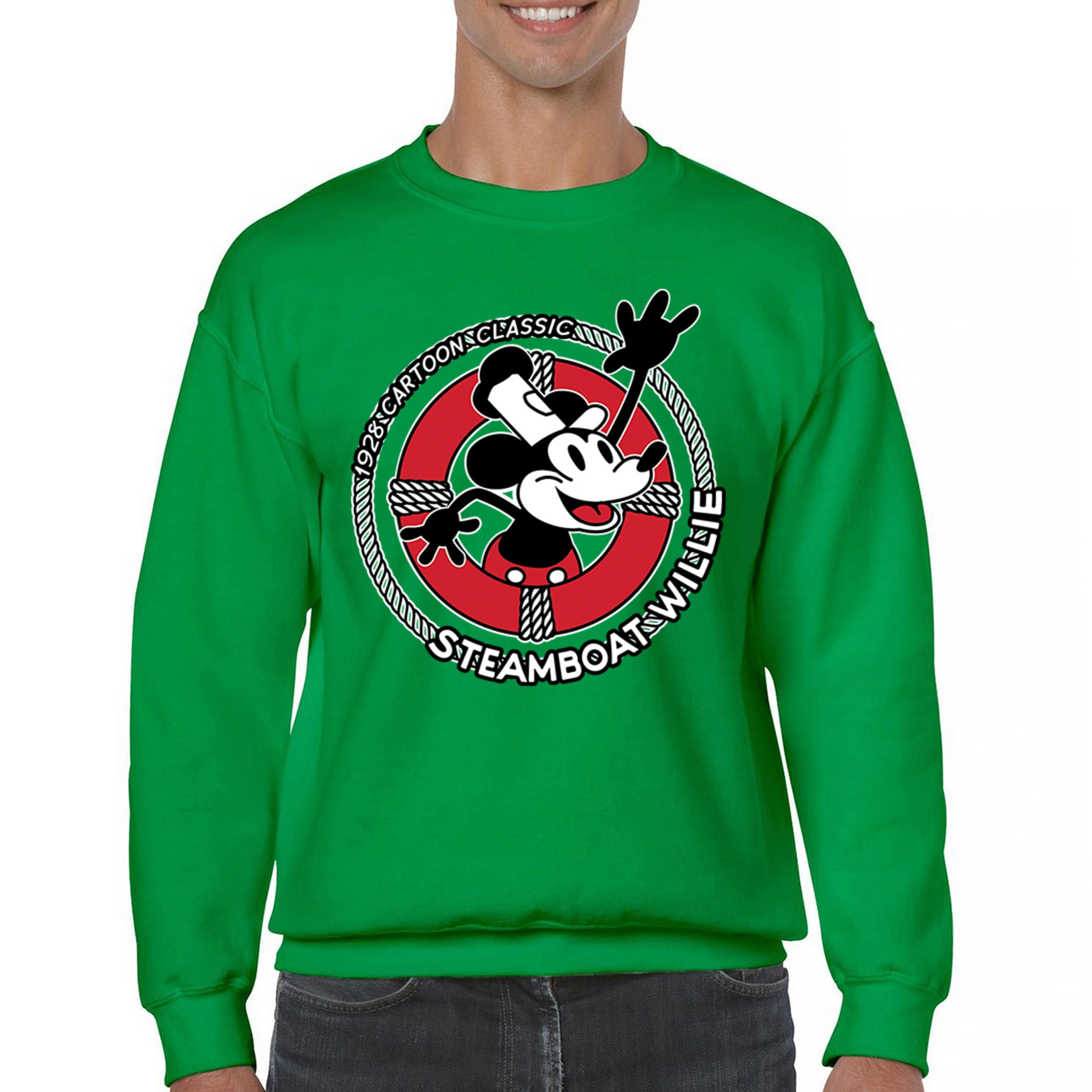 Steamboat Willie Life Preserver Sweatshirt Funny Classic Cartoon Beach ...