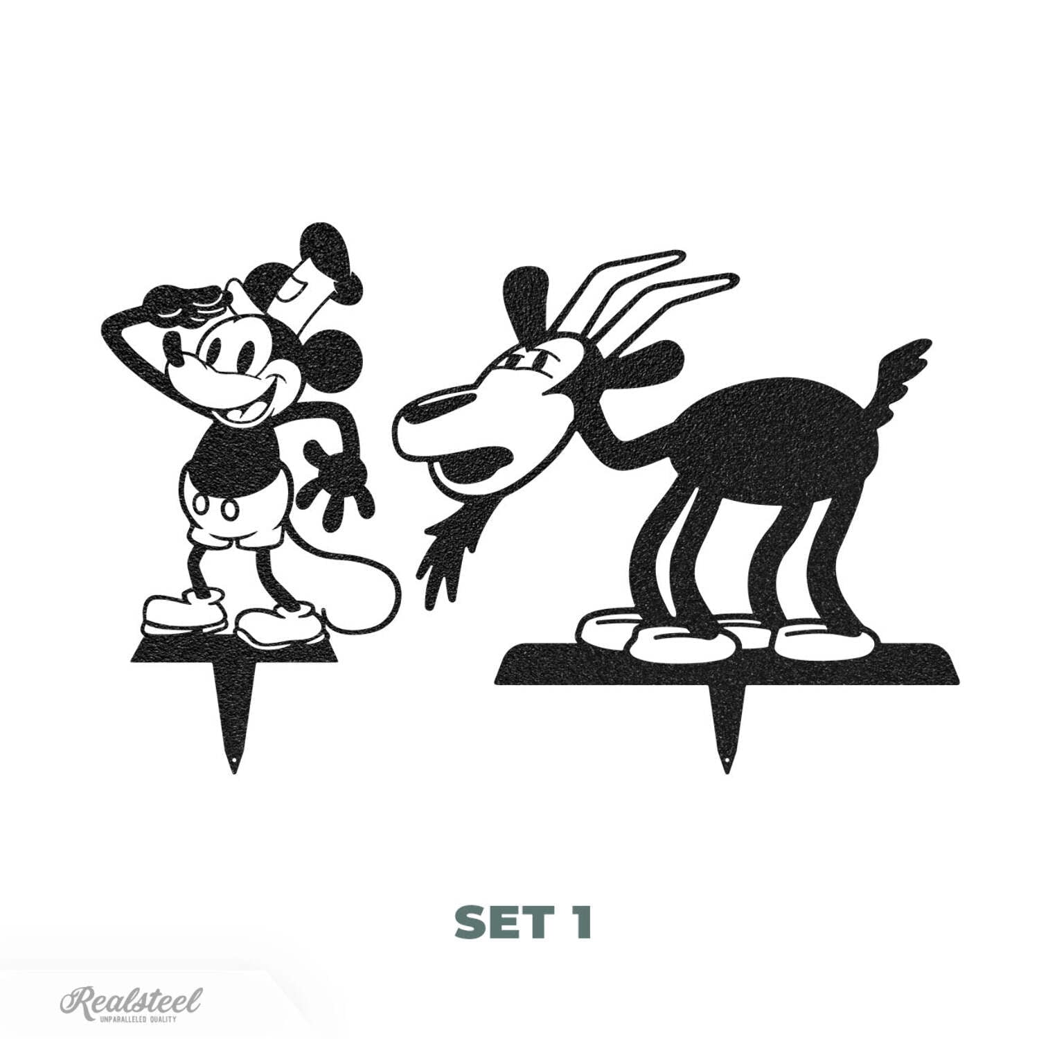 Steamboat Willie Metal Art - Tribute to the First Mickey Mouse - Set 1 ...