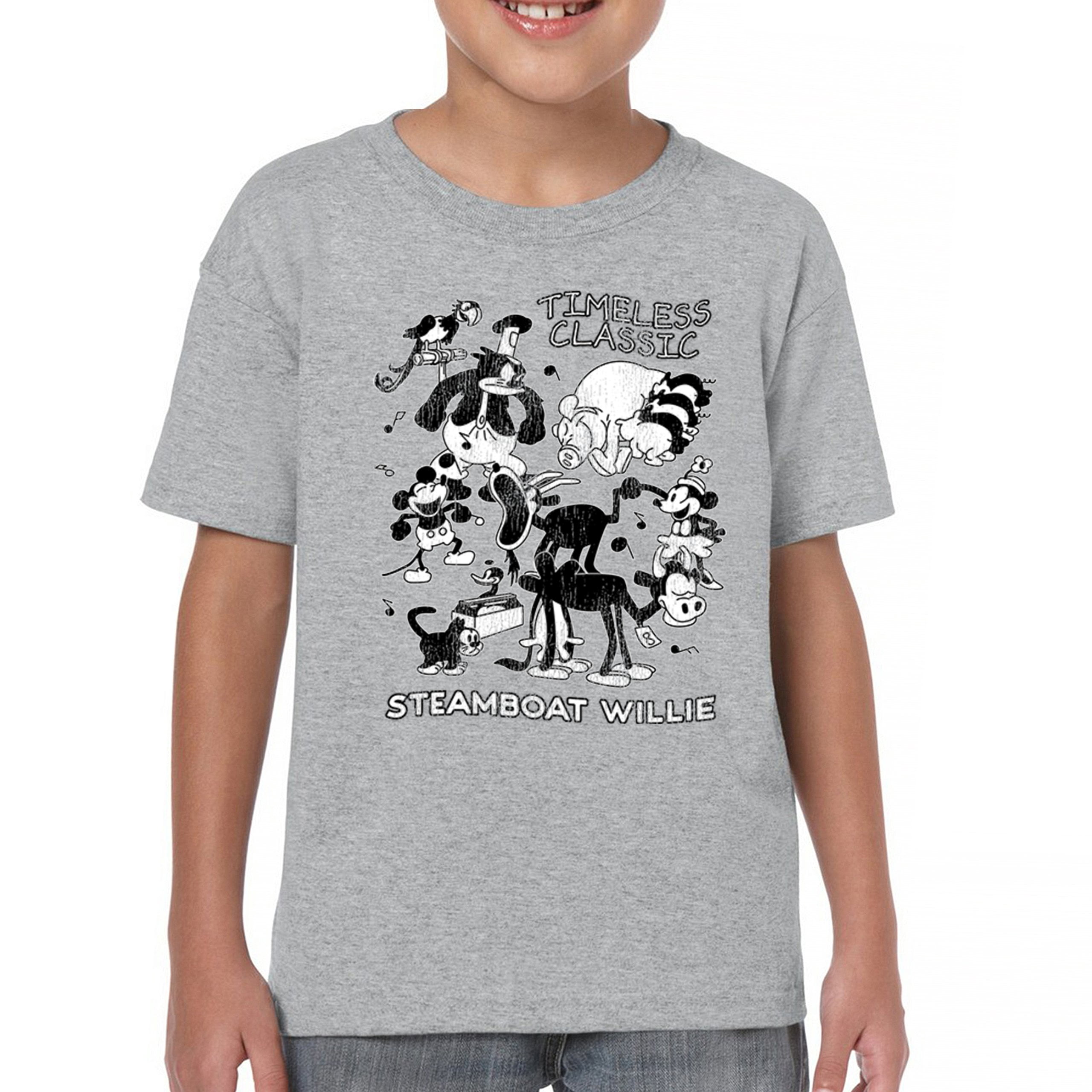 Steamboat Willie Timeless Classic Youth T-shirt Retro 1928 Cartoon ...