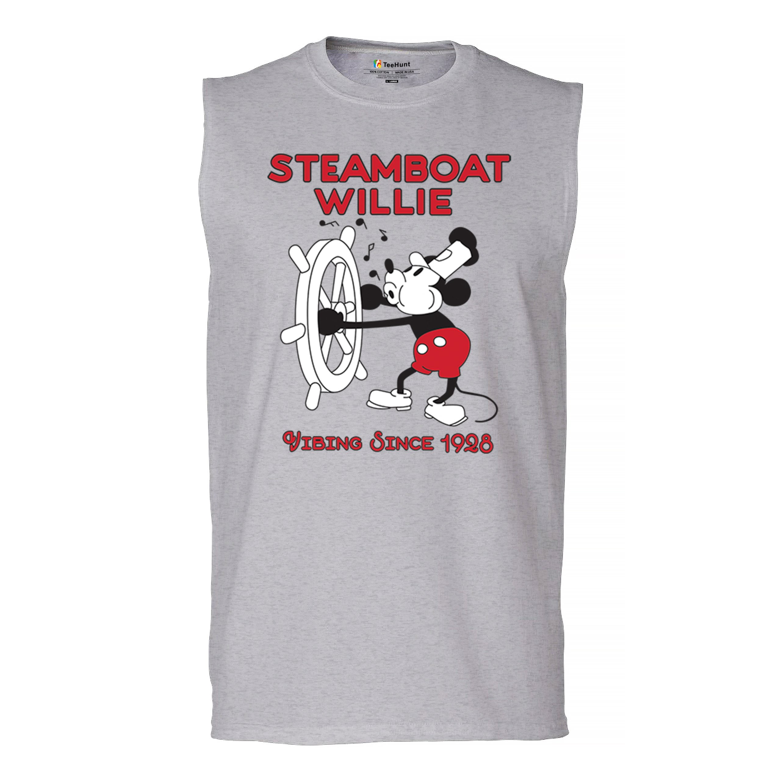 Steamboat Willie Vibing Since 1928 Muscle Shirt Iconic Retro Cartoon ...