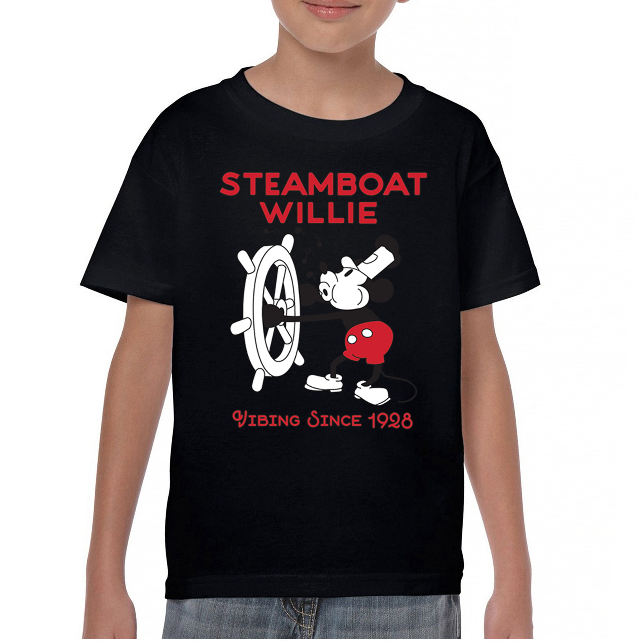 Steamboat Willie Vibing Since 1928 Youth T-shirt Iconic Retro Cartoon ...