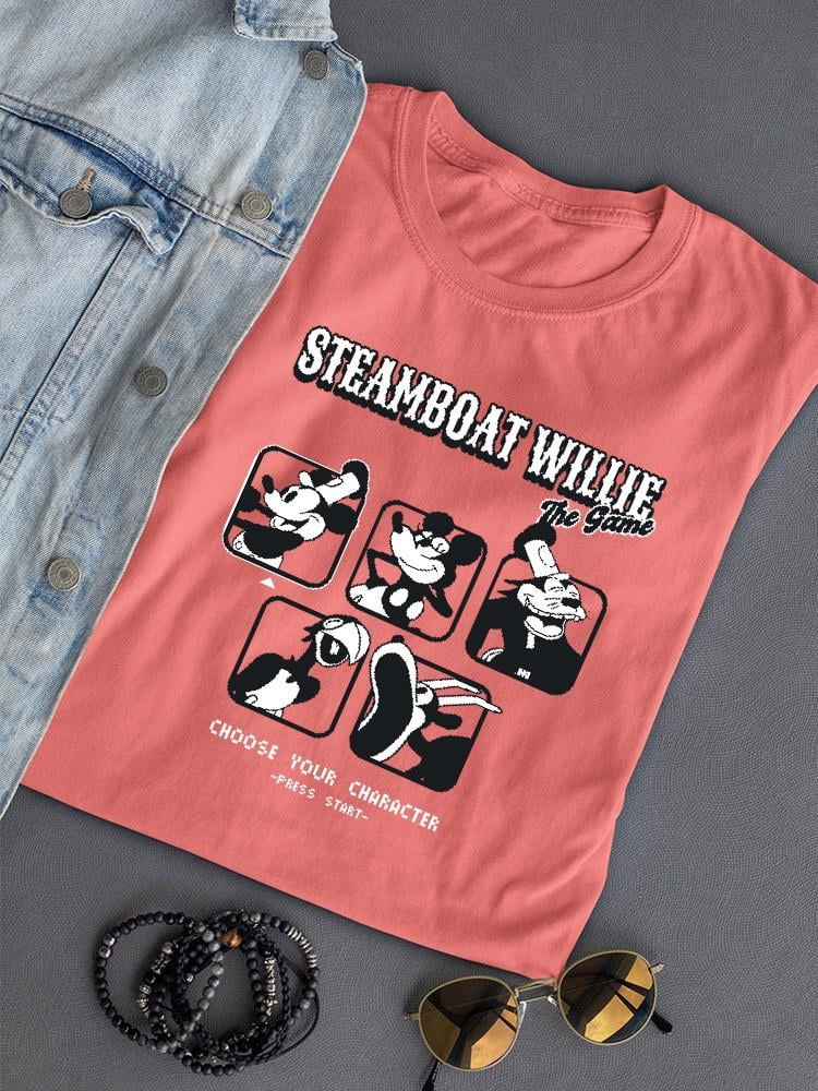 Steamboat Willie Videogame T-shirt Color Women's -SmartPrintsInk ...