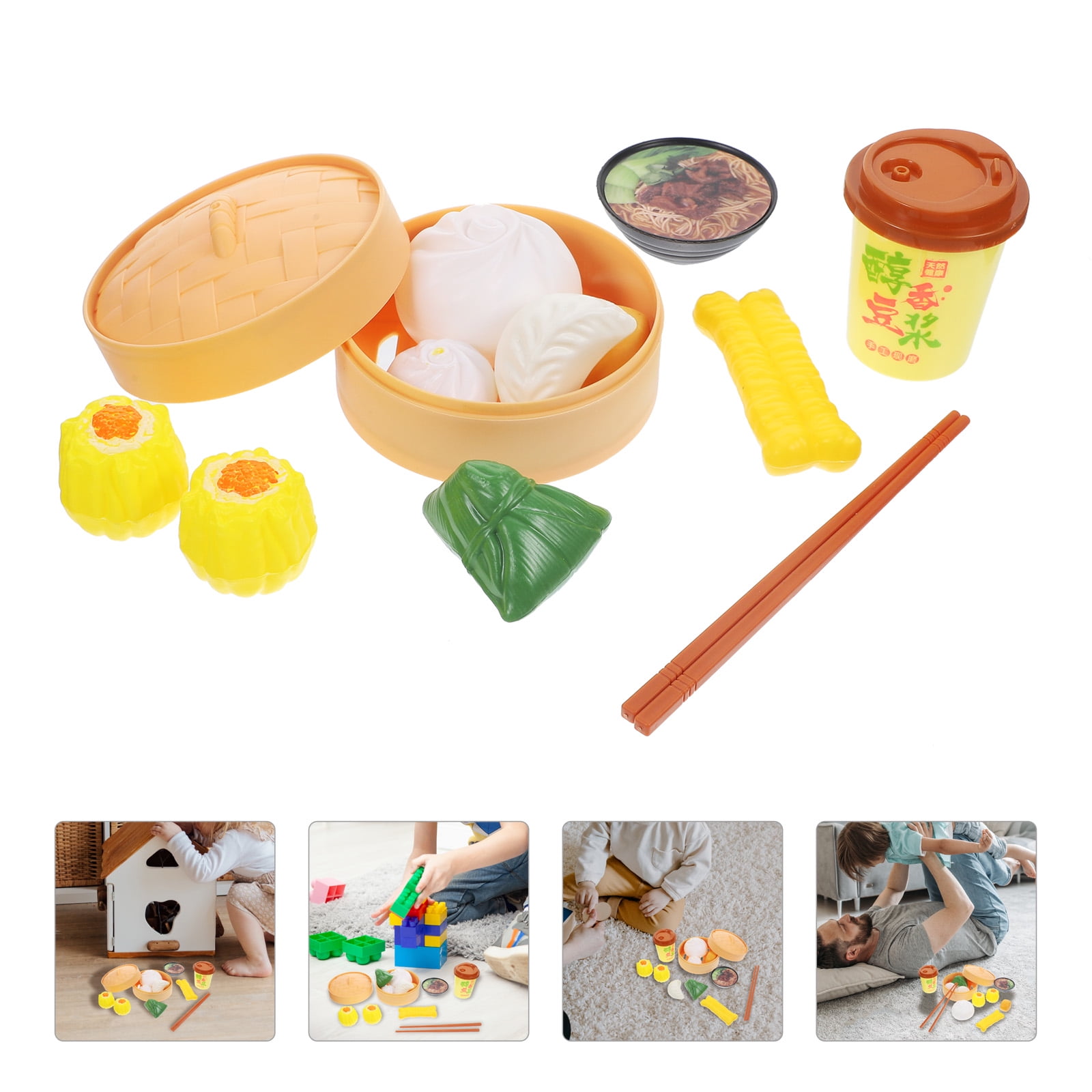Steamed Buns Toy, 2 Set of 26 Pcs Kid Fake Food Toys Fake Steamed Buns ...