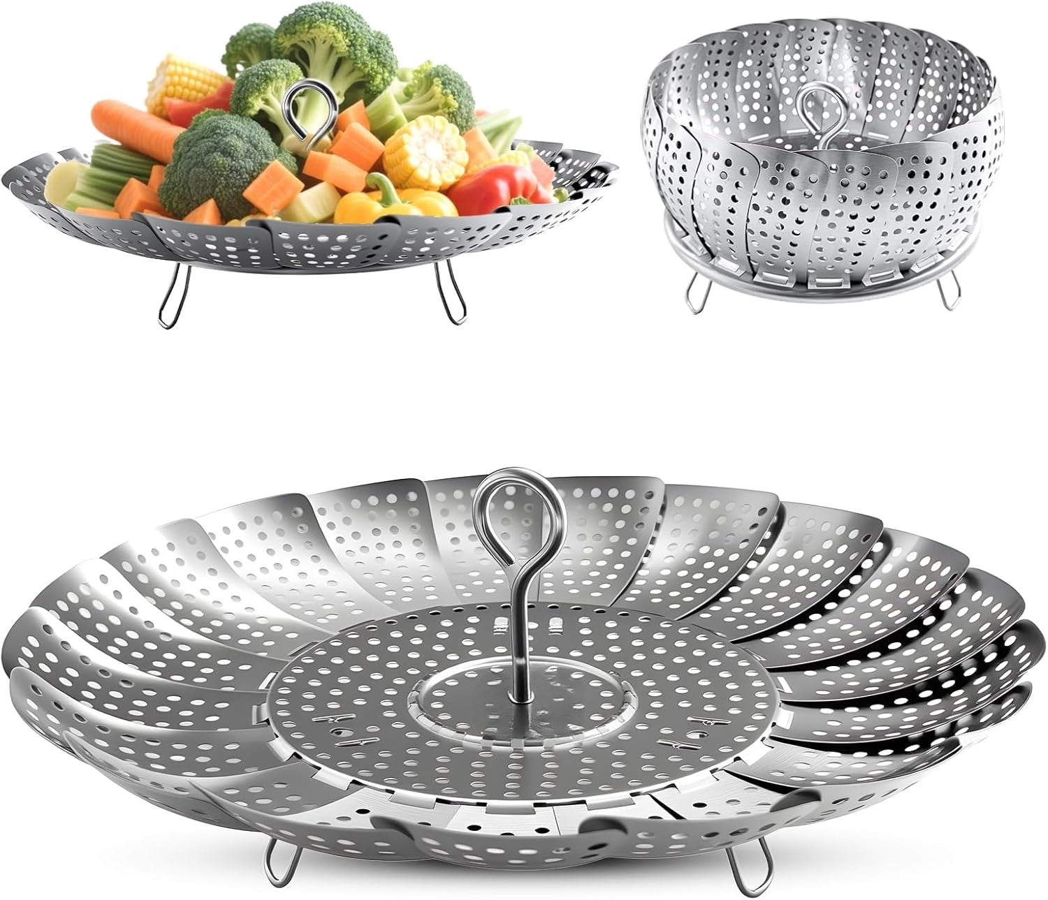 Steamer Basket, Stainless Steel Vegetable Steam Baskets - Walmart.com