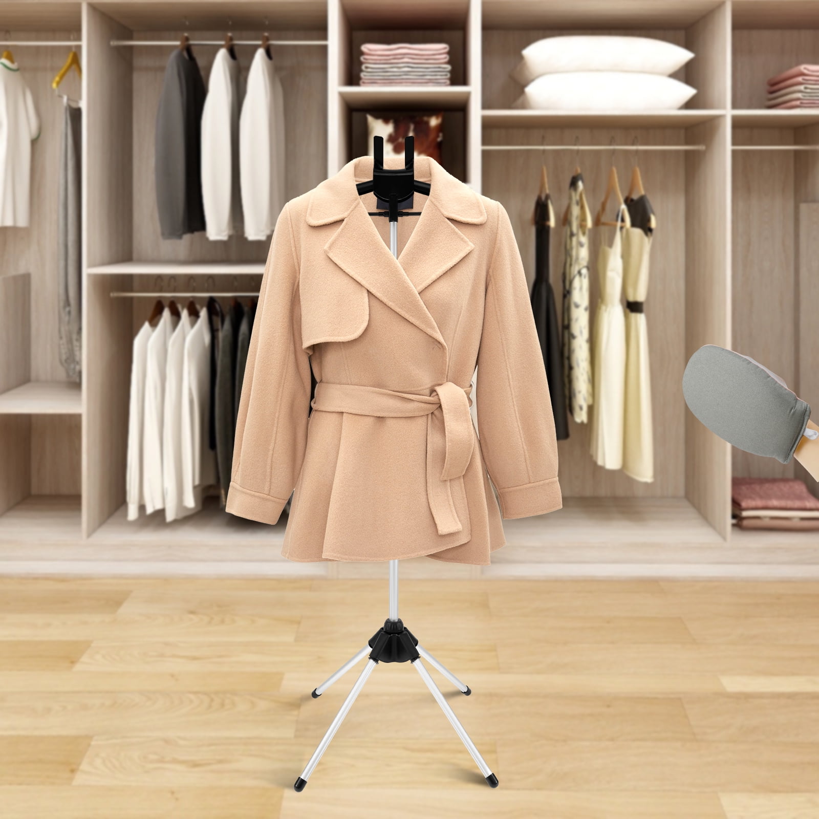Steamer Clothes Rack With Ironing Glove Floor Standing Foldable Garment ...