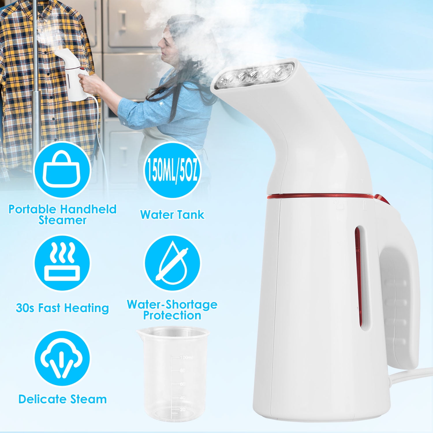 Steamer for Clothes TeqHome Portable Handheld Travel Electric Steamer ...