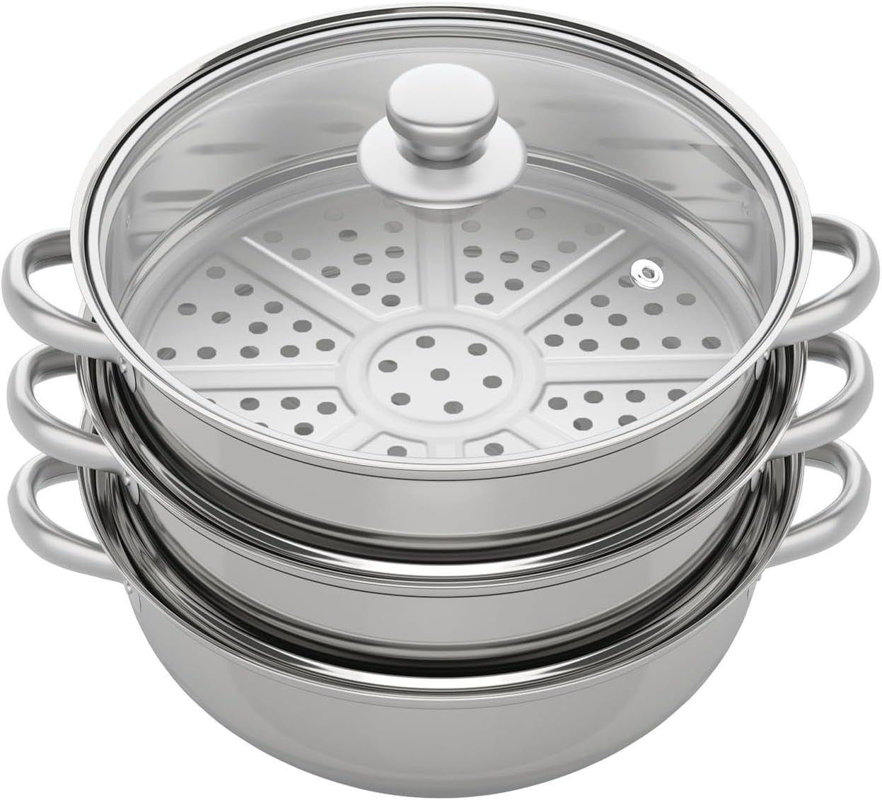 Steamer for Cooking, 3-Tier Steamer Cooker Multipurpose Stainless Steel ...