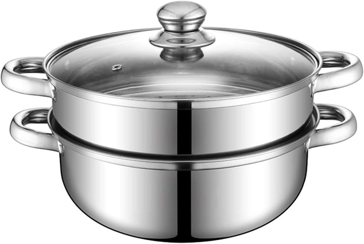 Steamer Pot for Cooking 11 inch Steamer Pot 2-tier Multipurpose 18/10 ...