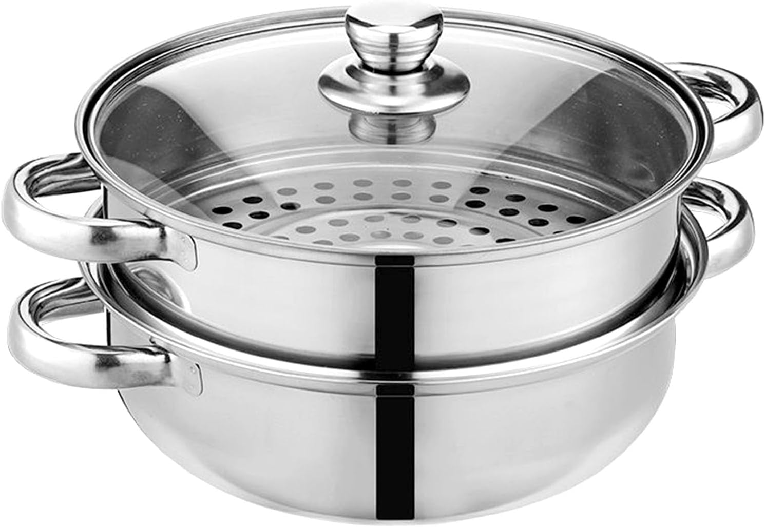 Steamer Pot for Cooking 11 inch Steamer Pot, 2-tier Multipurpose 18/8 ...