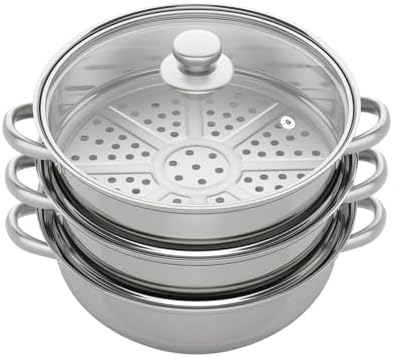 Steamer Pot For Cooking, 3-Tier Food Steam Pots with Overlapping Design ...