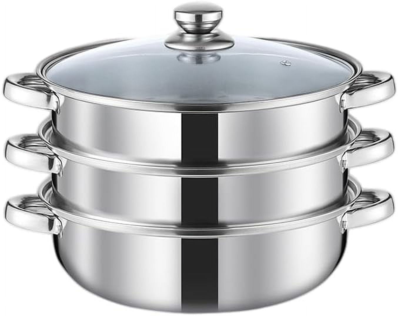Steamer Pot for Cooking 11 inch, Steamer Pots 3-tier Multipurpose ...