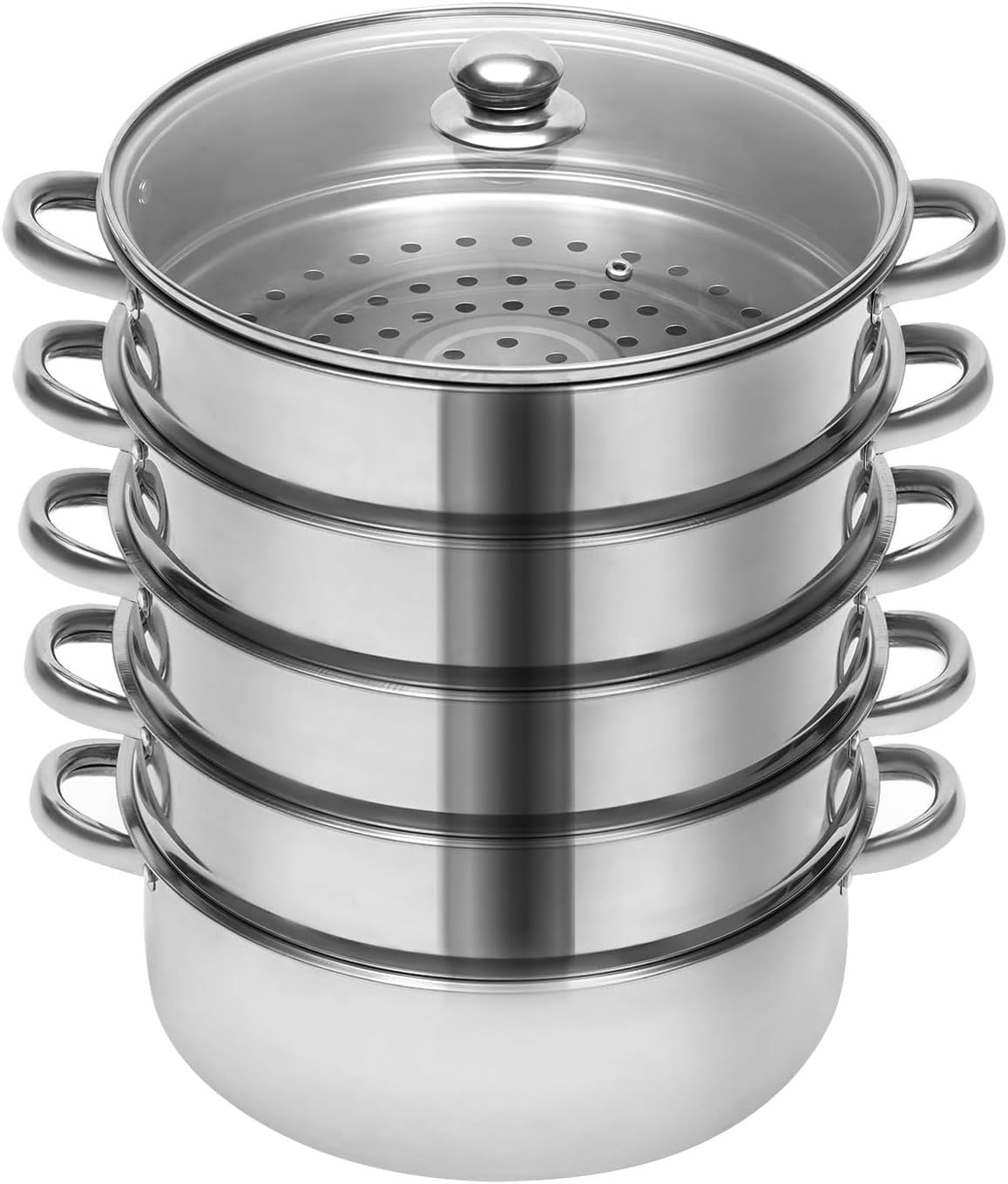 Steamer Pot for Cooking 5 Tier Food Steamer with Glass Lid and Steamer ...