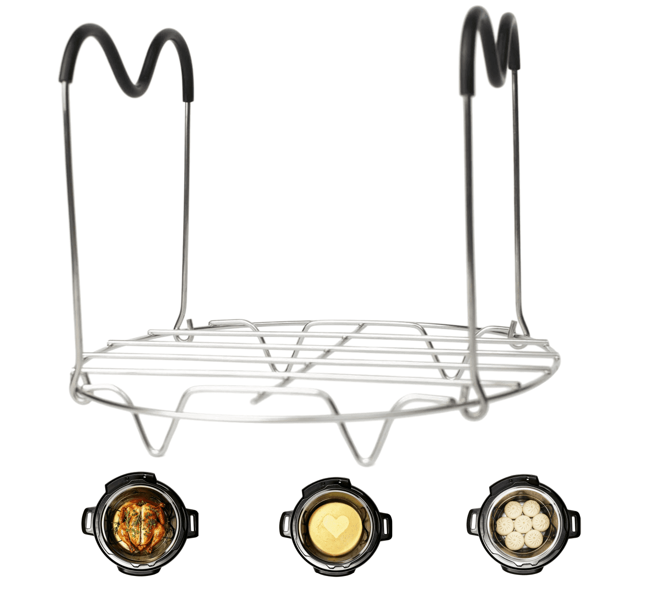 Siloon Steamer Rack Trivet with Handles for Instant Pot 6 Qt 8 Qt ...