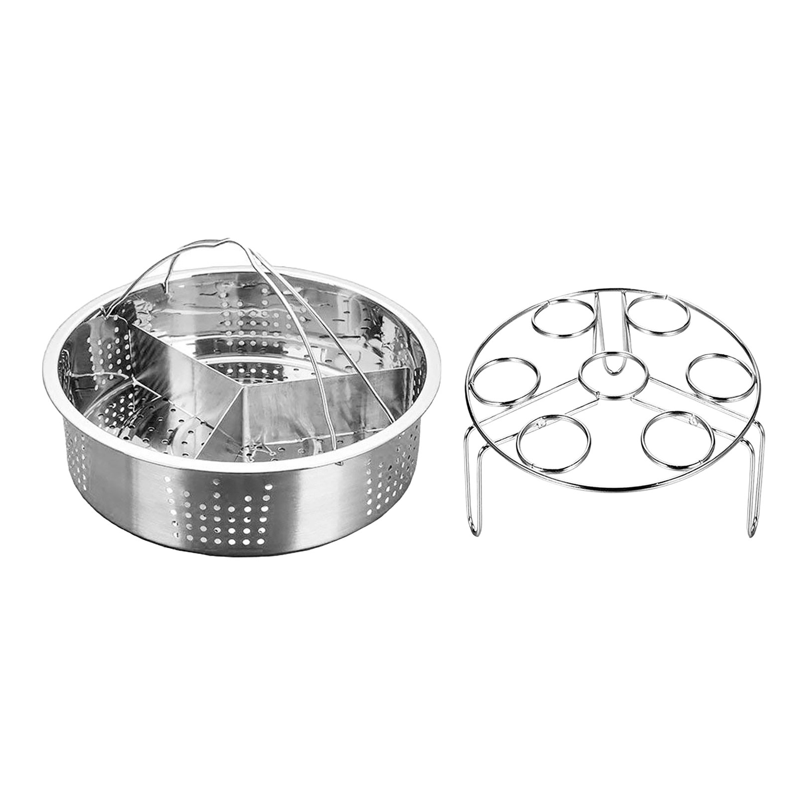 Steamer Stainless Steel With Divider And Egg Steamer Rack Vegetable ...