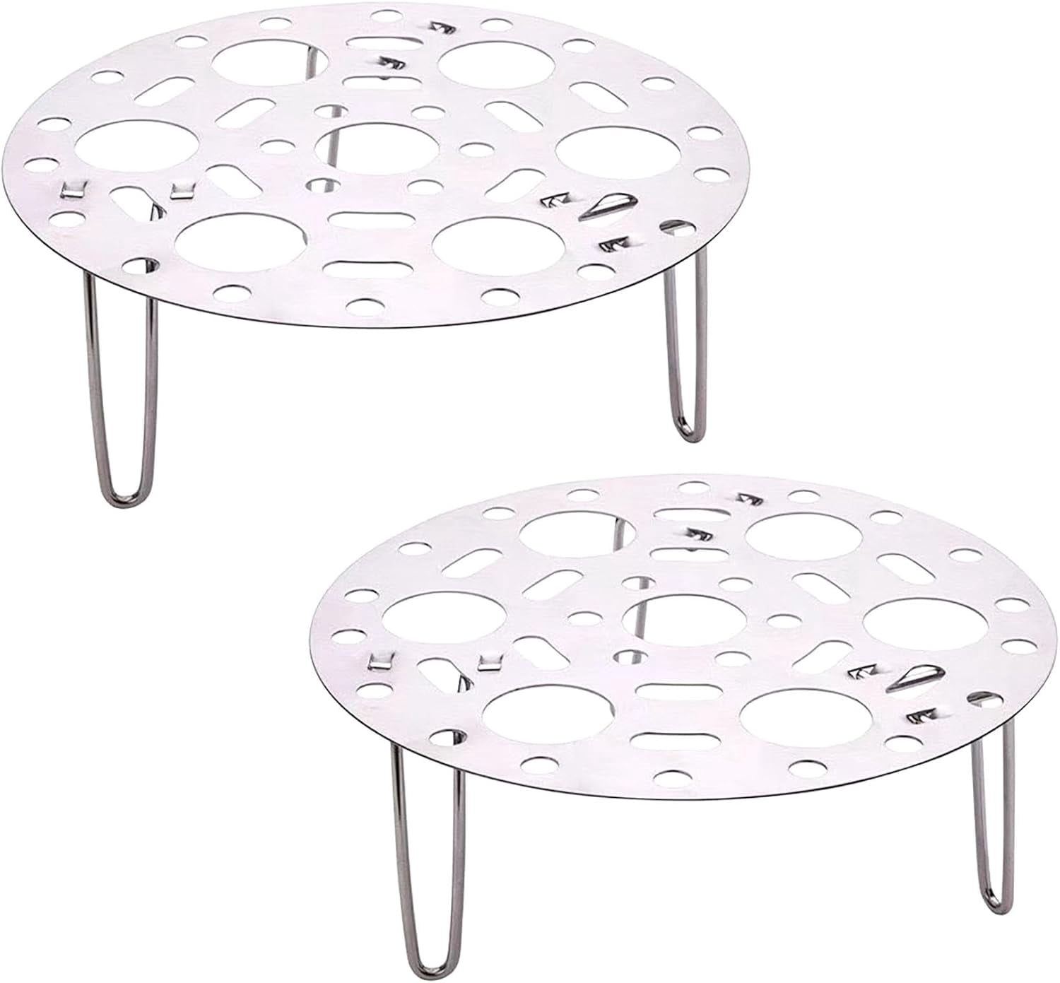 Steaming Rack, 2 Pack 6.7 Inch Round Food Grade Stainless Steel Steamer ...
