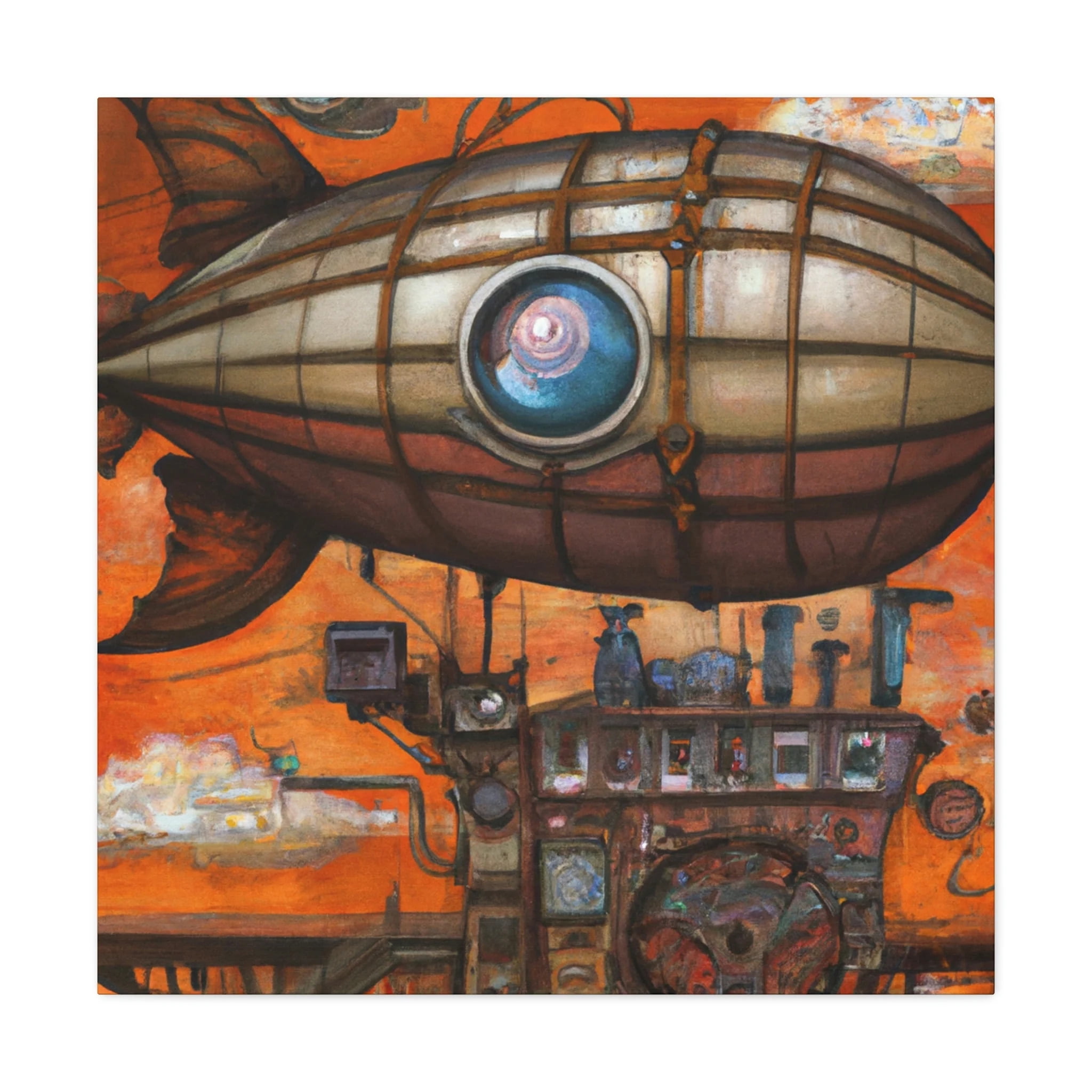 Steampunk Blimp Descends - Canvas - Walmart Business Supplies