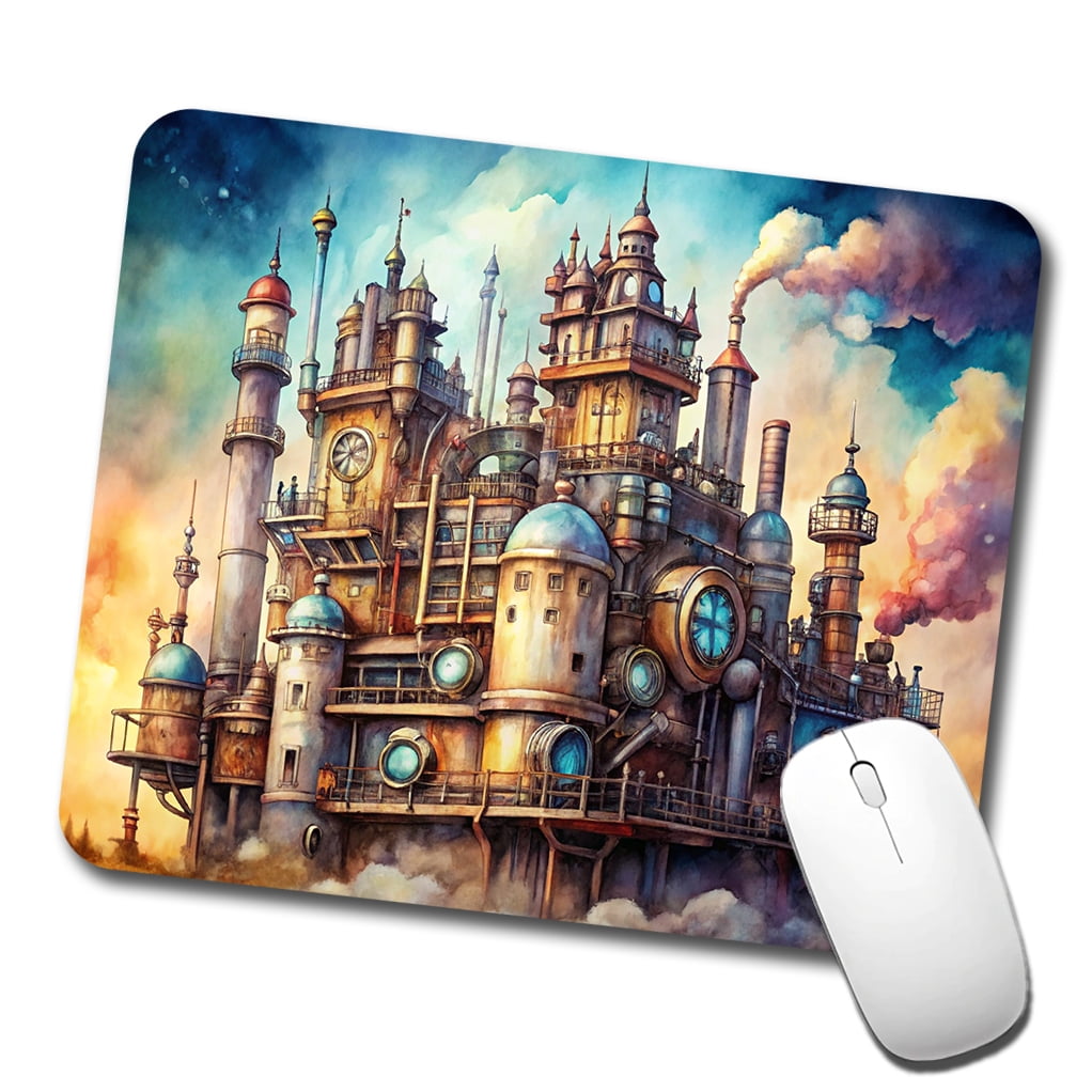 Steampunk Castle City Fantasy Sci-fi Mouse Pad Low Profile Gaming Mat ...