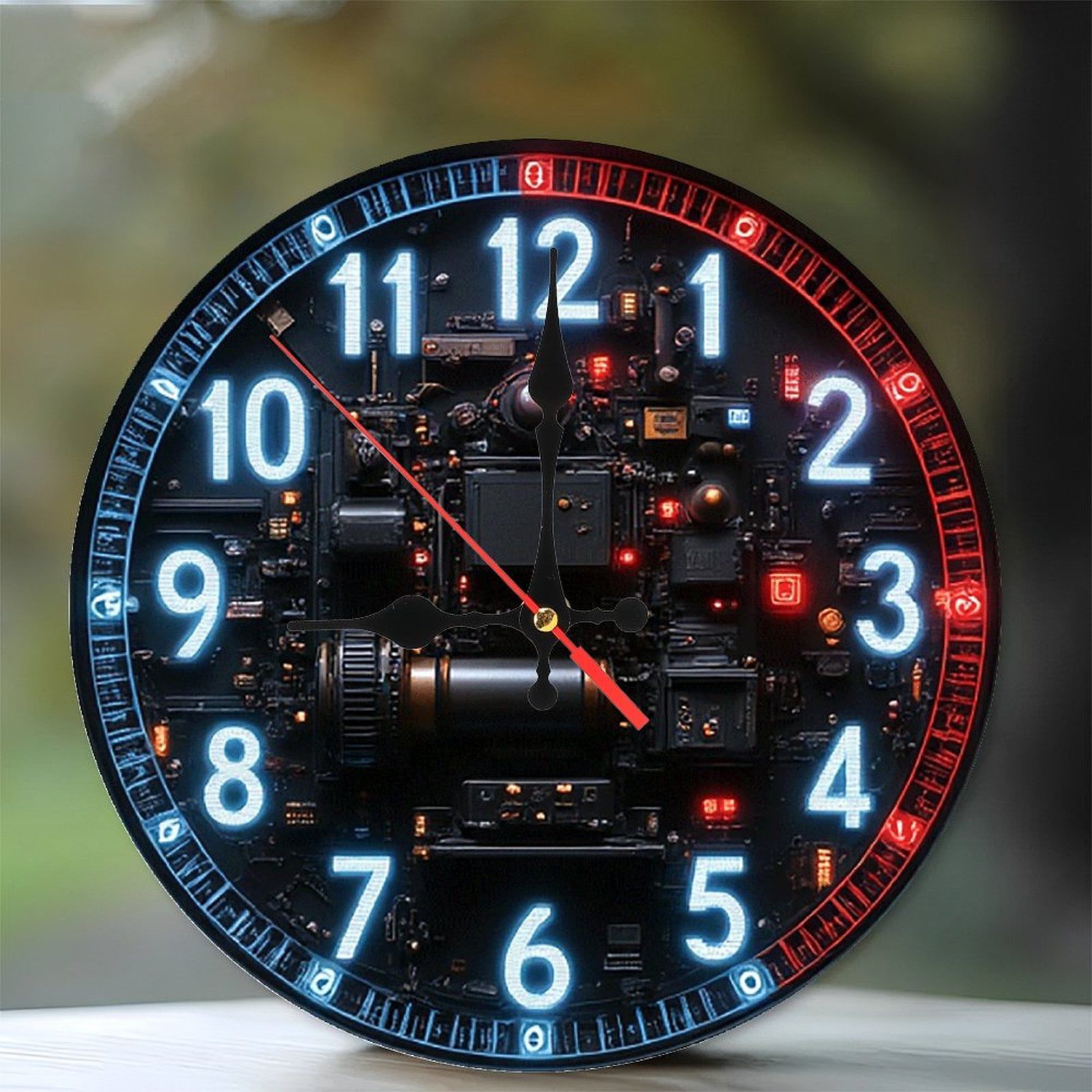 Steampunk Clock Cyberpunk Wall Clock Home Decor 10-Inch Silent Wooden ...