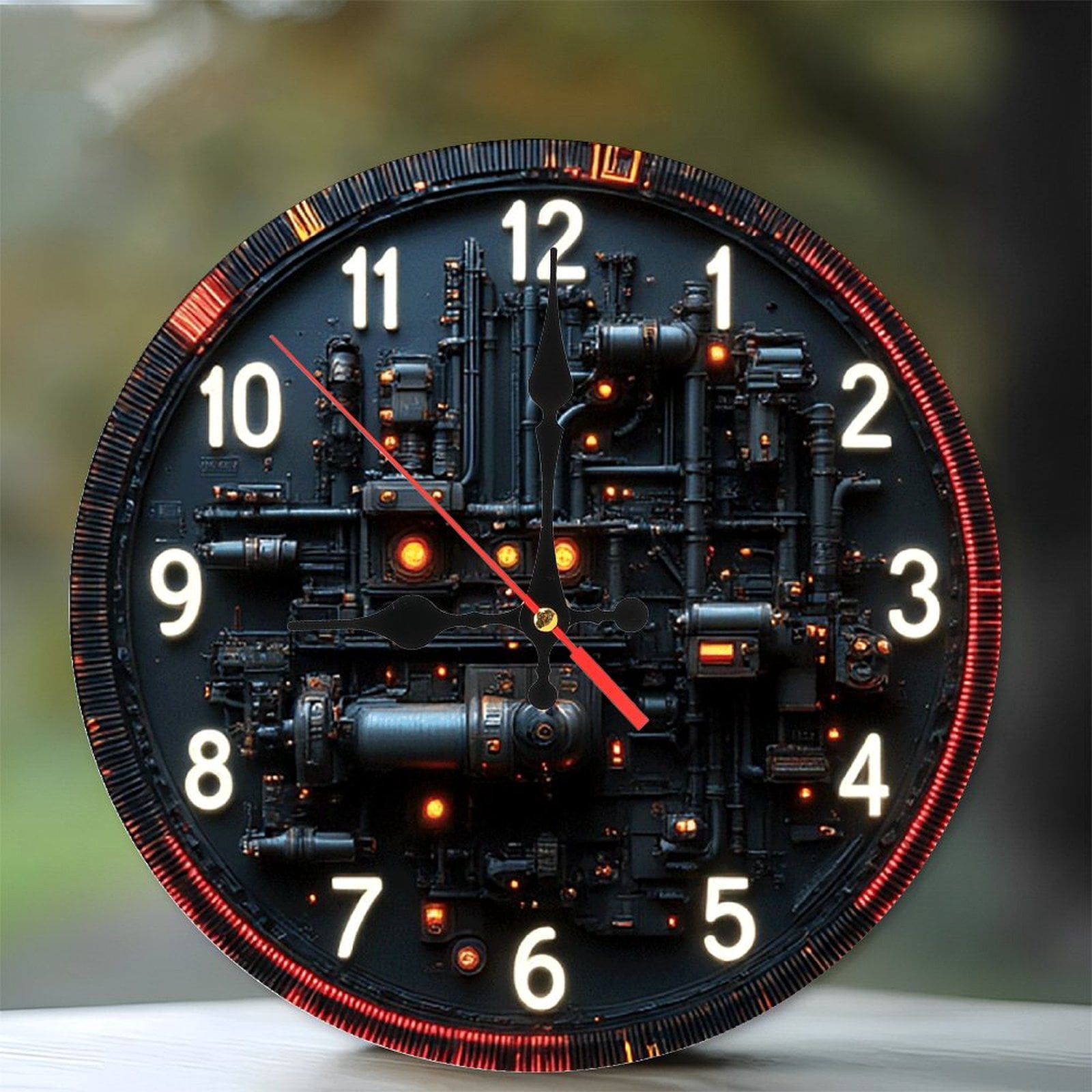 Steampunk Clock Wall Decor Mechanical Gears 10-Inch Silent Wooden Wall ...