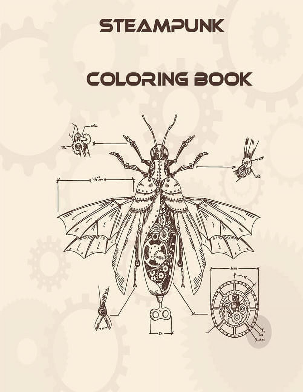 Steampunk Coloring Book : 32 Victorian Sci-Fi Fantasy Style Designs for ...