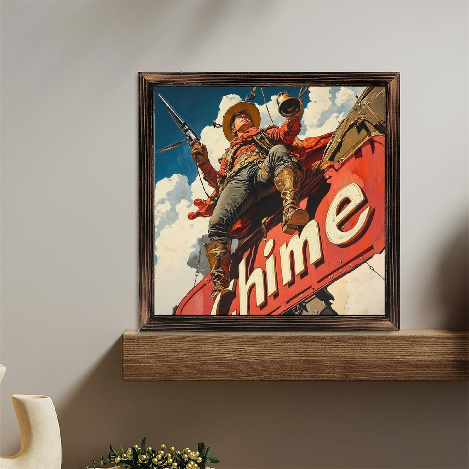 Steampunk Cowboy Act Wooden Sign Wall Plaque - Vintage Art Decoration ...