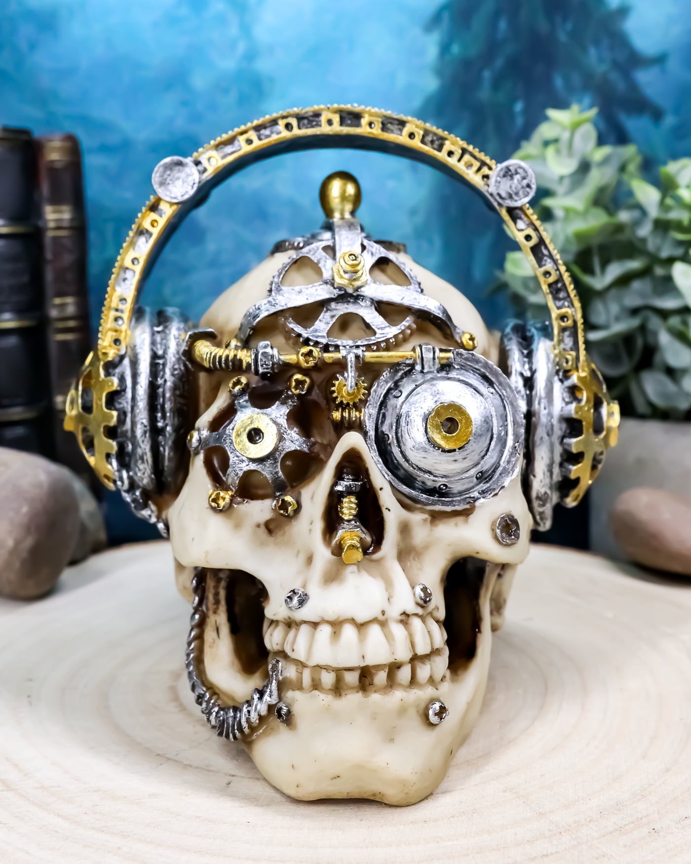 Steampunk Cyborg R&B Funk Music Fanatic With Headphone Skull Figurine 5 ...
