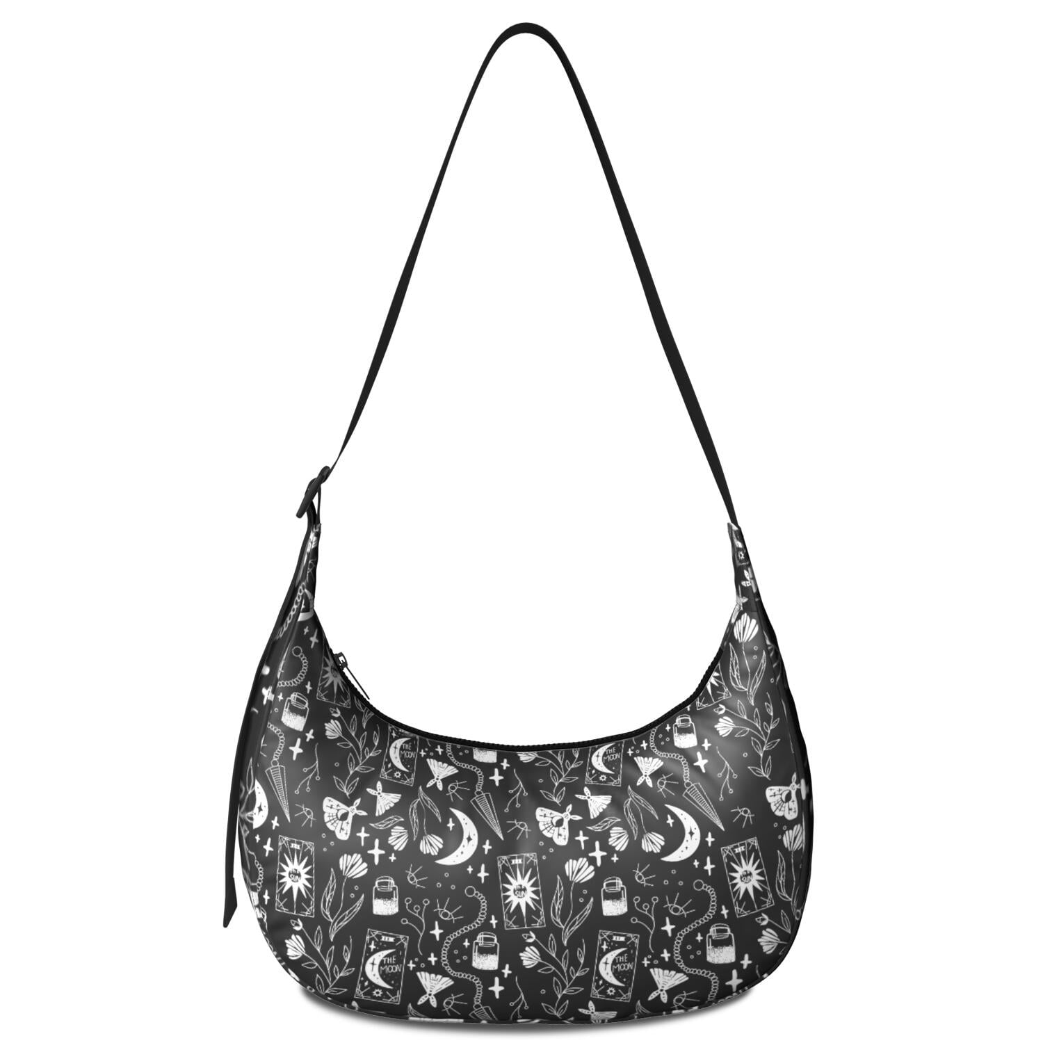 Steampunk Dark Crescent Crossbody Bag with Adjustable Strap, Gothic ...
