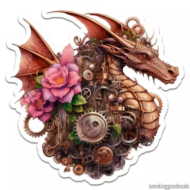 Steampunk Dragon Clockwork Sticker Indoor Outdoor Phone Decal Water ...