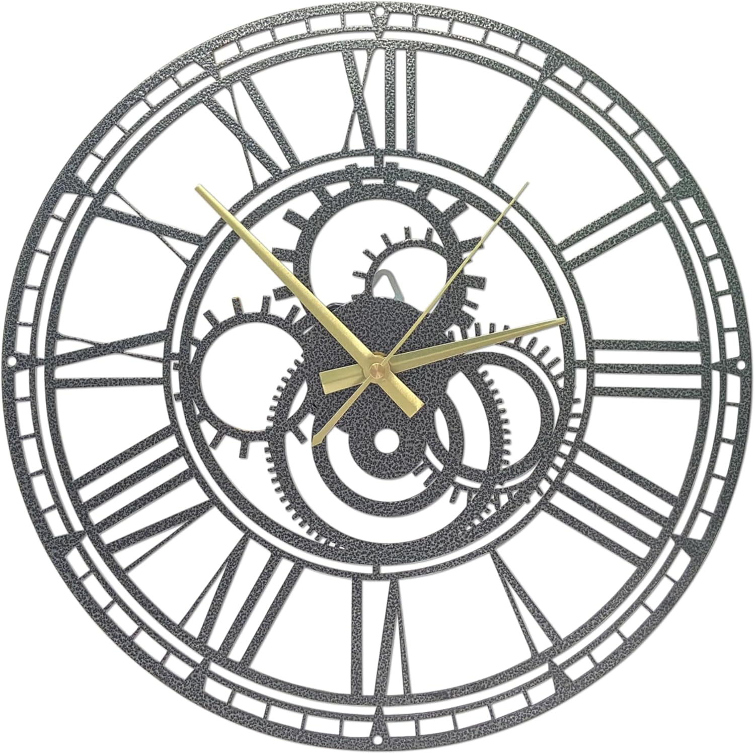 Steampunk Gear Clock Metal Industrial Wall Clock 13.5x13.5 Inches ...