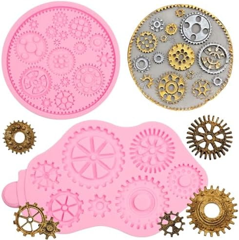 Steampunk Gear Silicone Fondant Molds 2 Pcs, Steampunk Style Cogs Gears ...