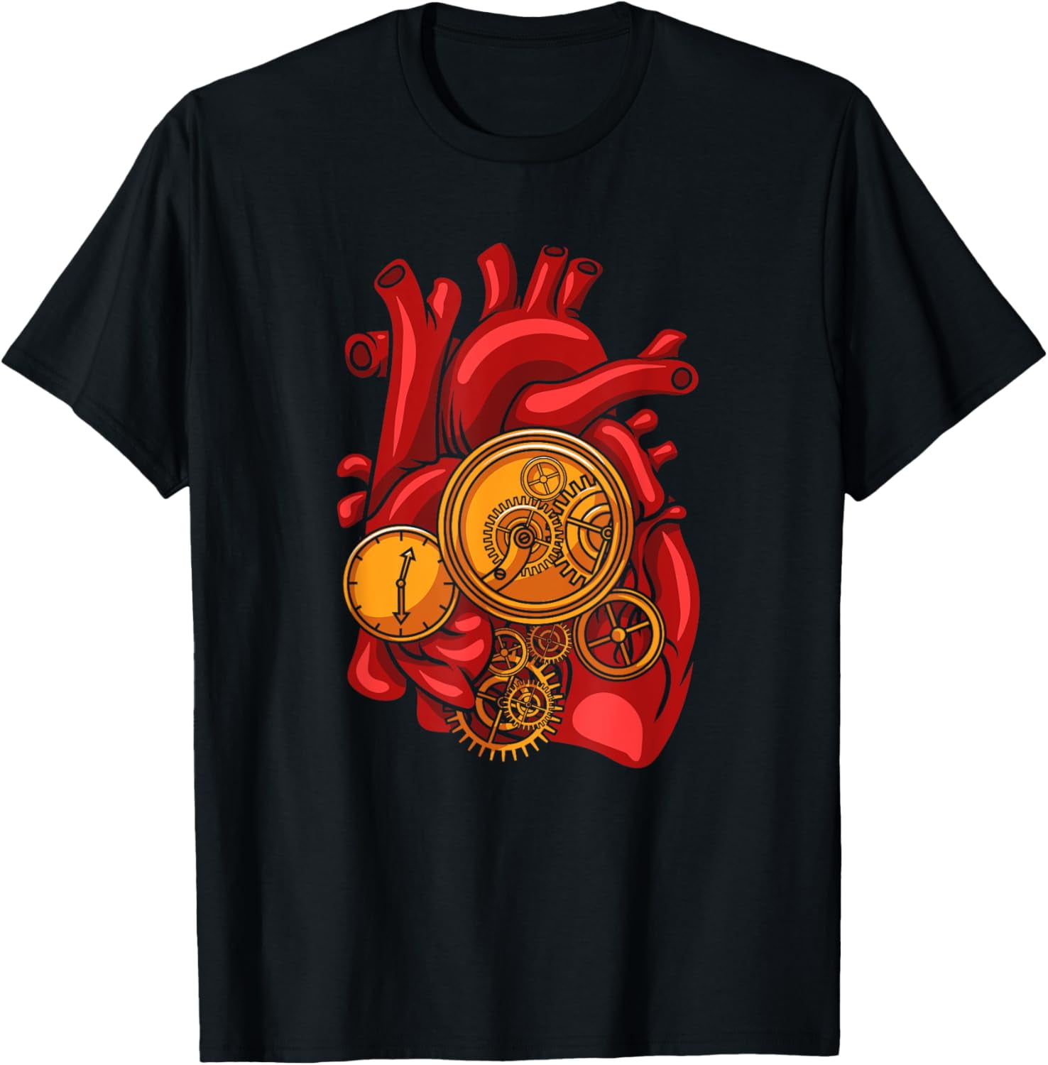 Steampunk Gears Anatomical Heart Clockwork Mechanical Organ T-Shirt ...