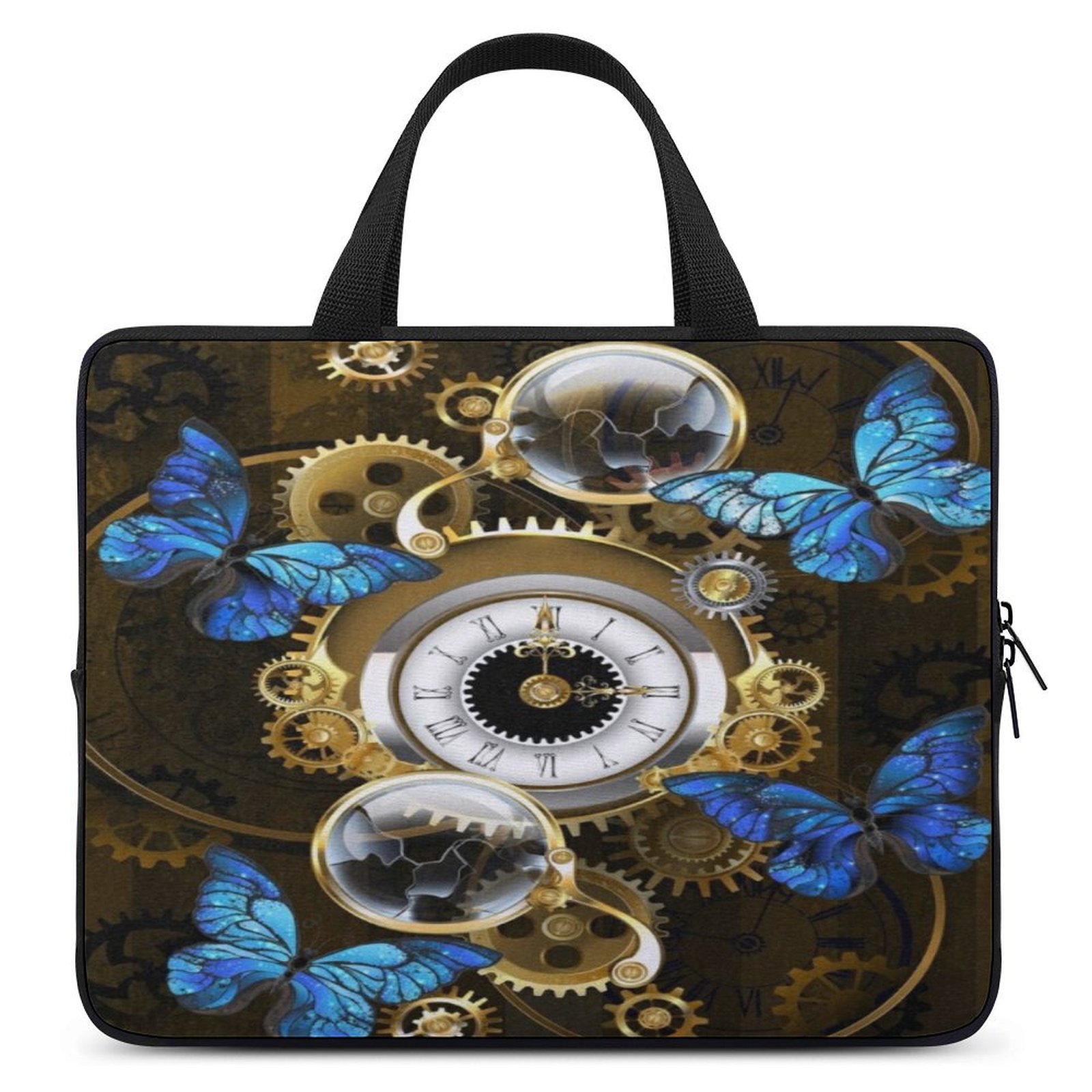 Steampunk Gears And Blue Butterflies Laptop Bag Women Man 10 12 13 15 ...