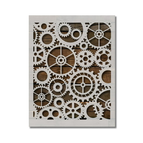 Steampunk Gears Cogs Pattern Stencil Template Reusable 8.5 x 11 Inches ...