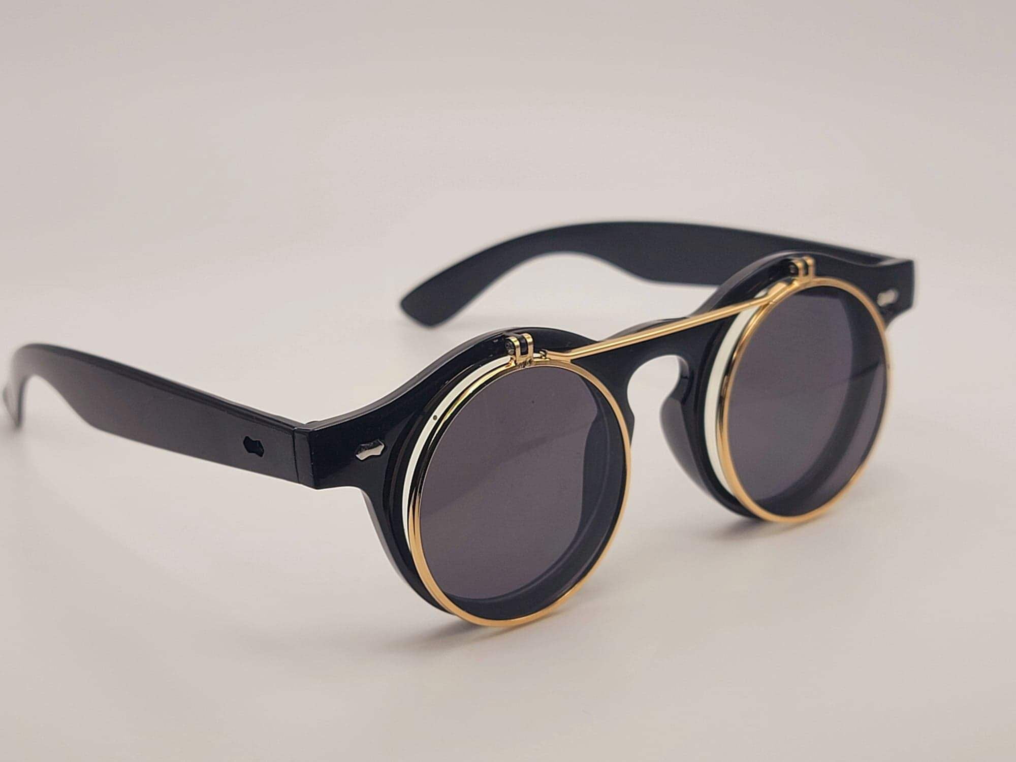 Steampunk Goggles Glasses Round Sunglasses Emo Retro Vintage Golden ...