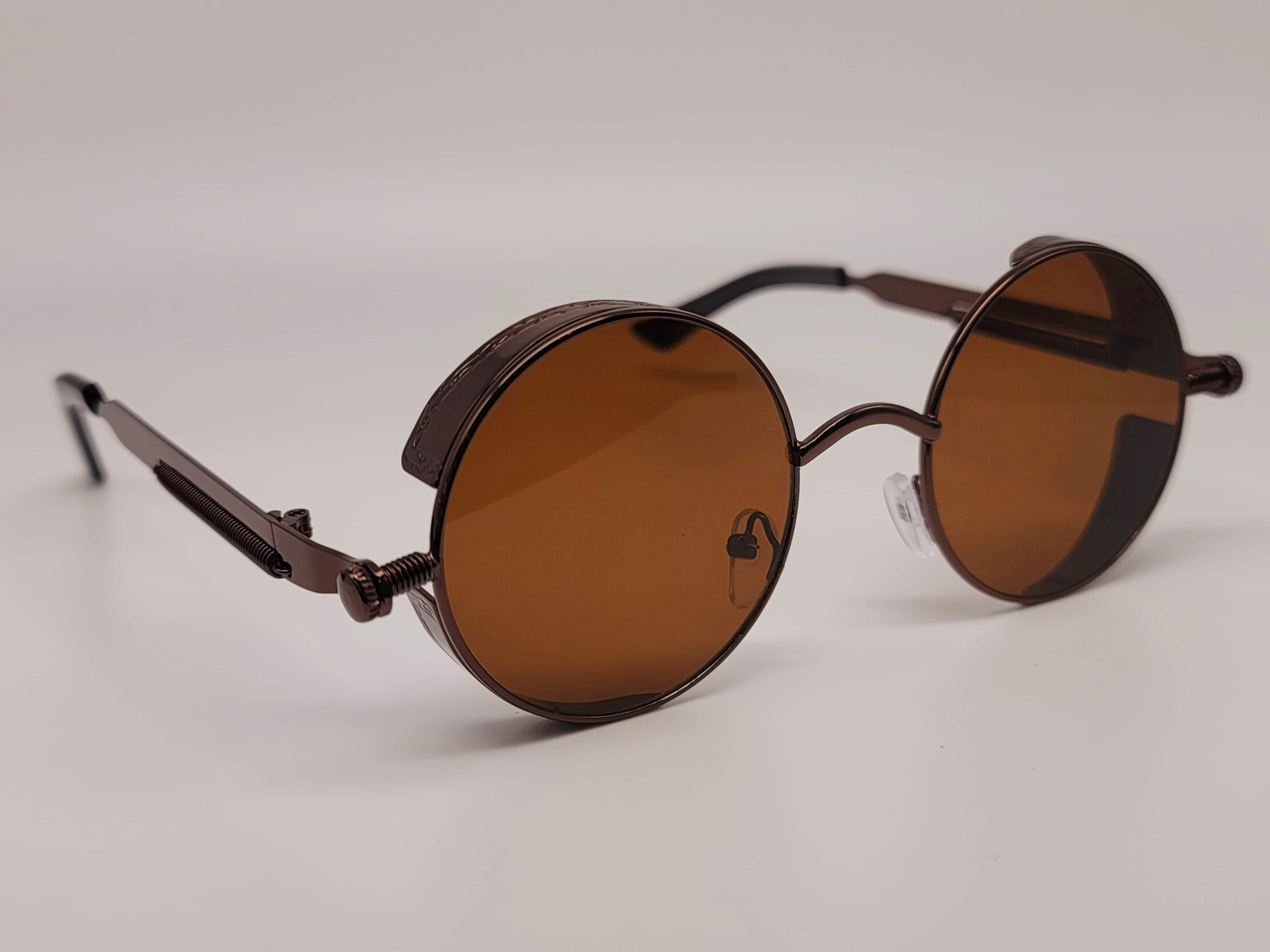 Steampunk Goggles Glasses Round Sunglasses Emo Retro Vintage - Walmart.com