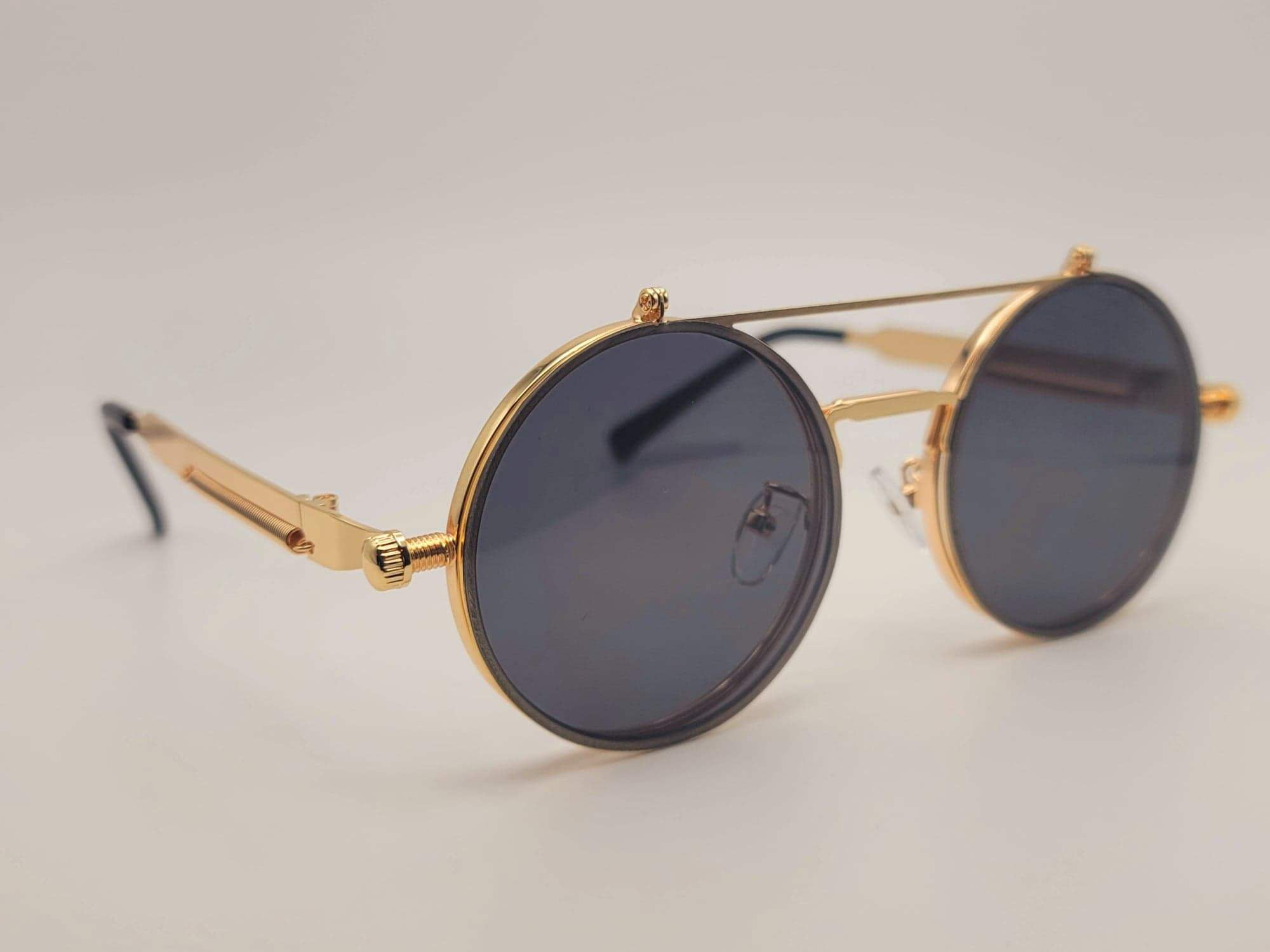 Steampunk Goggles Glasses Round Sunglasses Emo Retro Vintage - Walmart.com