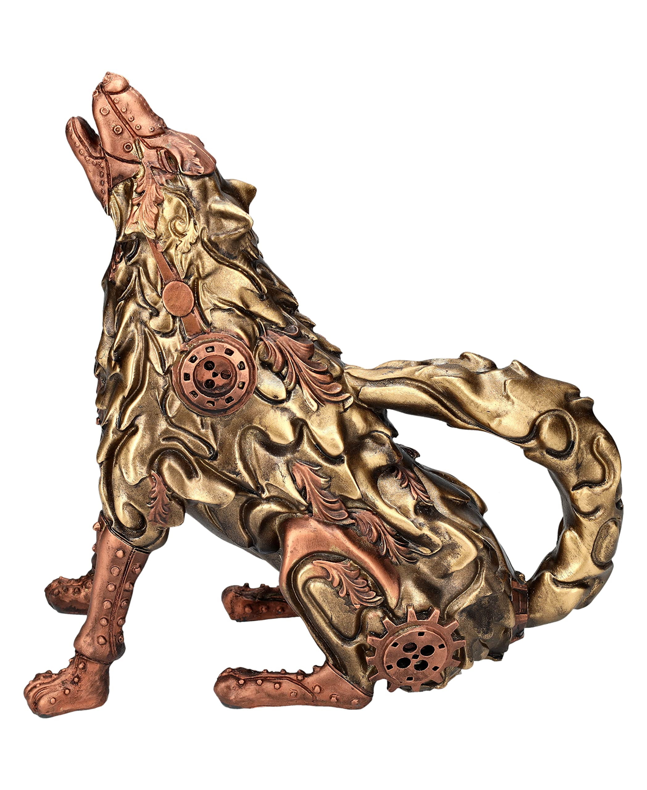 Steampunk Wolf Howling Resin Figurine Statue - Walmart.com