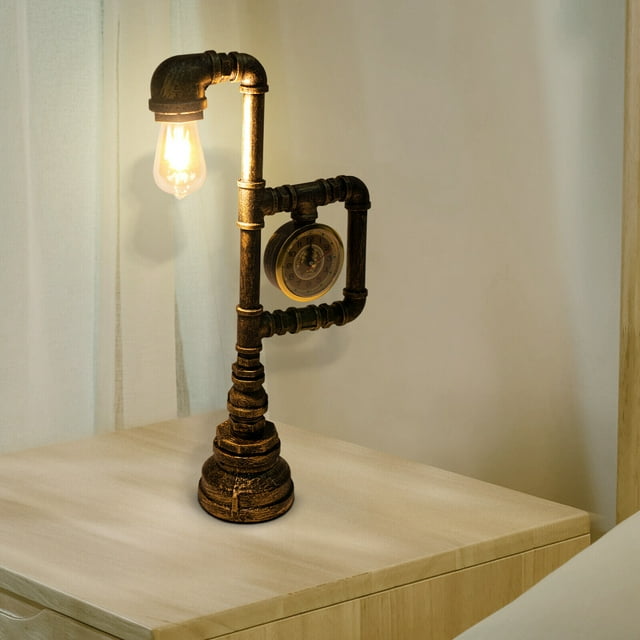 Steampunk Industrial Reading Table Lamp Water Pipe Desk Light Office ...